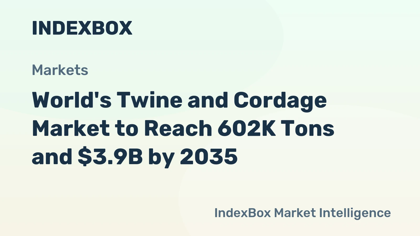 World's Twine and Cordage Market to Reach 602K Tons and $3.9B by 2035