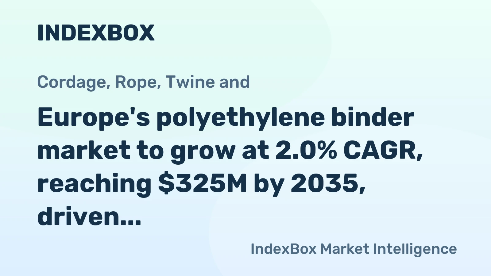 Europe's polyethylene binder market to grow at 2.0% CAGR, reaching $325M by 2035, driven by rising demand.