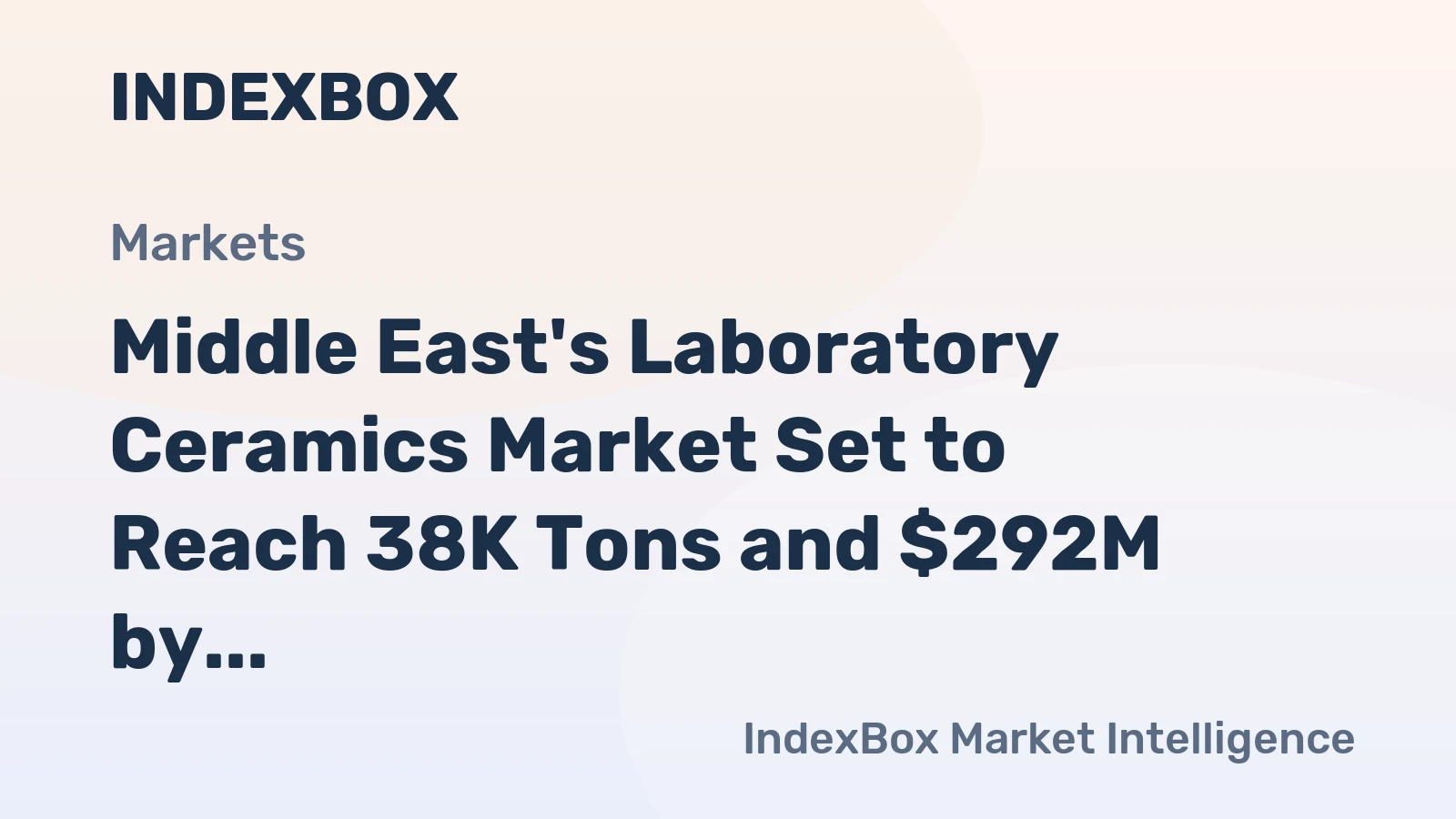 Middle East's Laboratory Ceramics Market Set to Reach 38K Tons and $292M by 2035