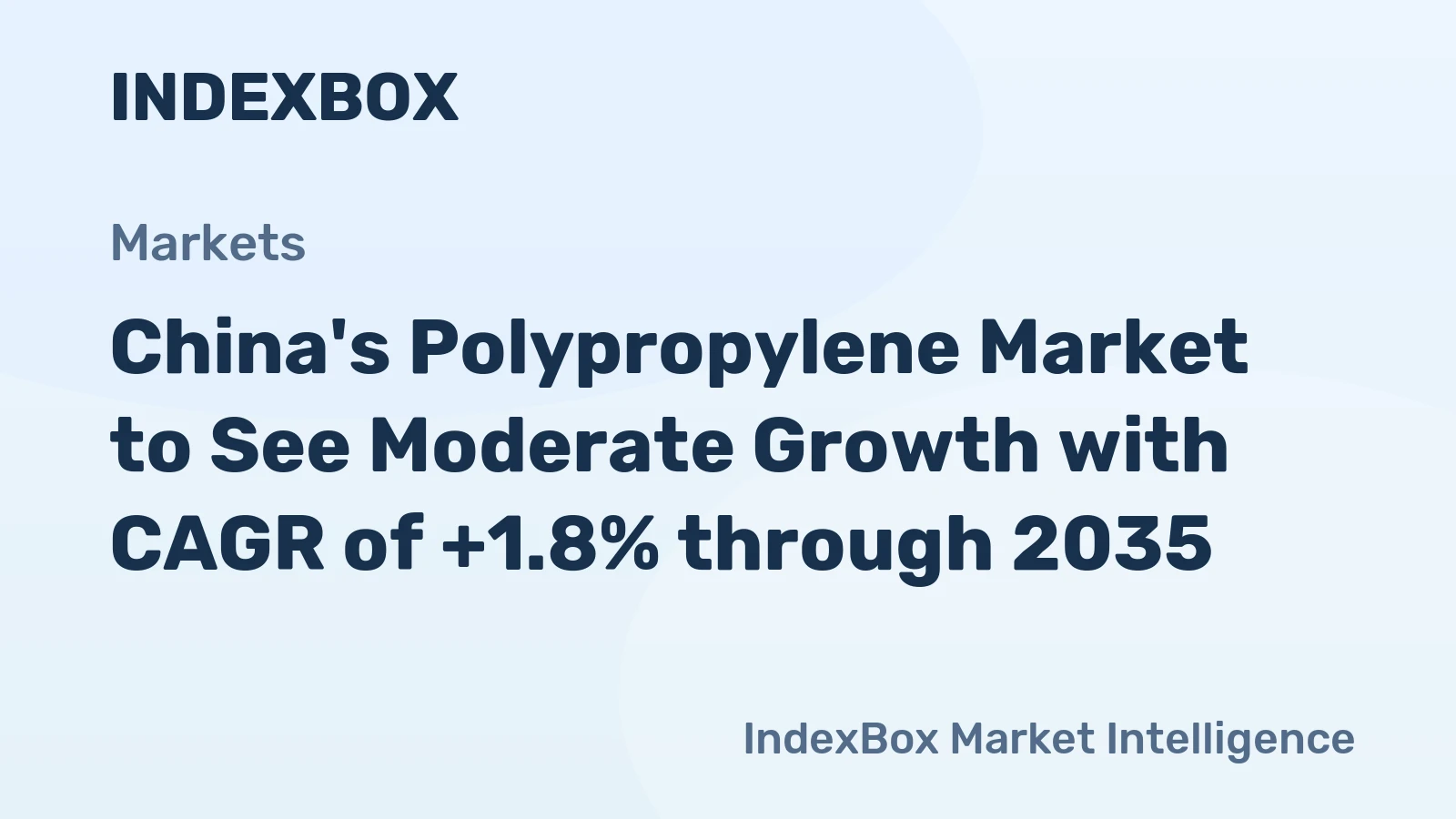 China's Polypropylene Market to See Moderate Growth with CAGR of +1.8% through 2035