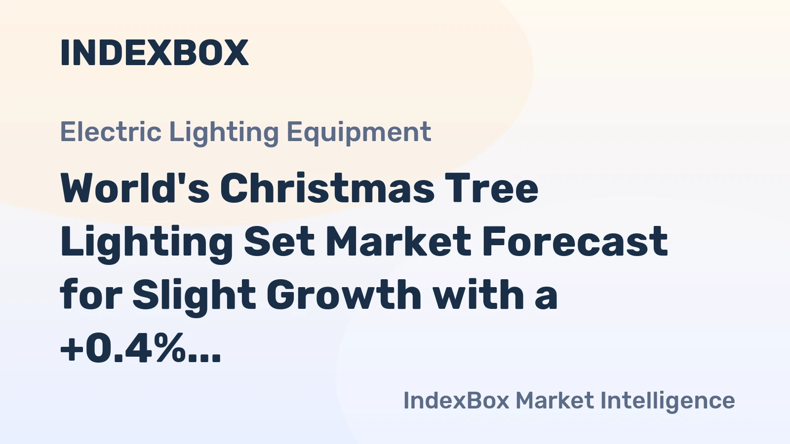 World's Christmas Tree Lighting Set Market Forecast for Slight Growth with a +0.4% Volume CAGR Through 2035