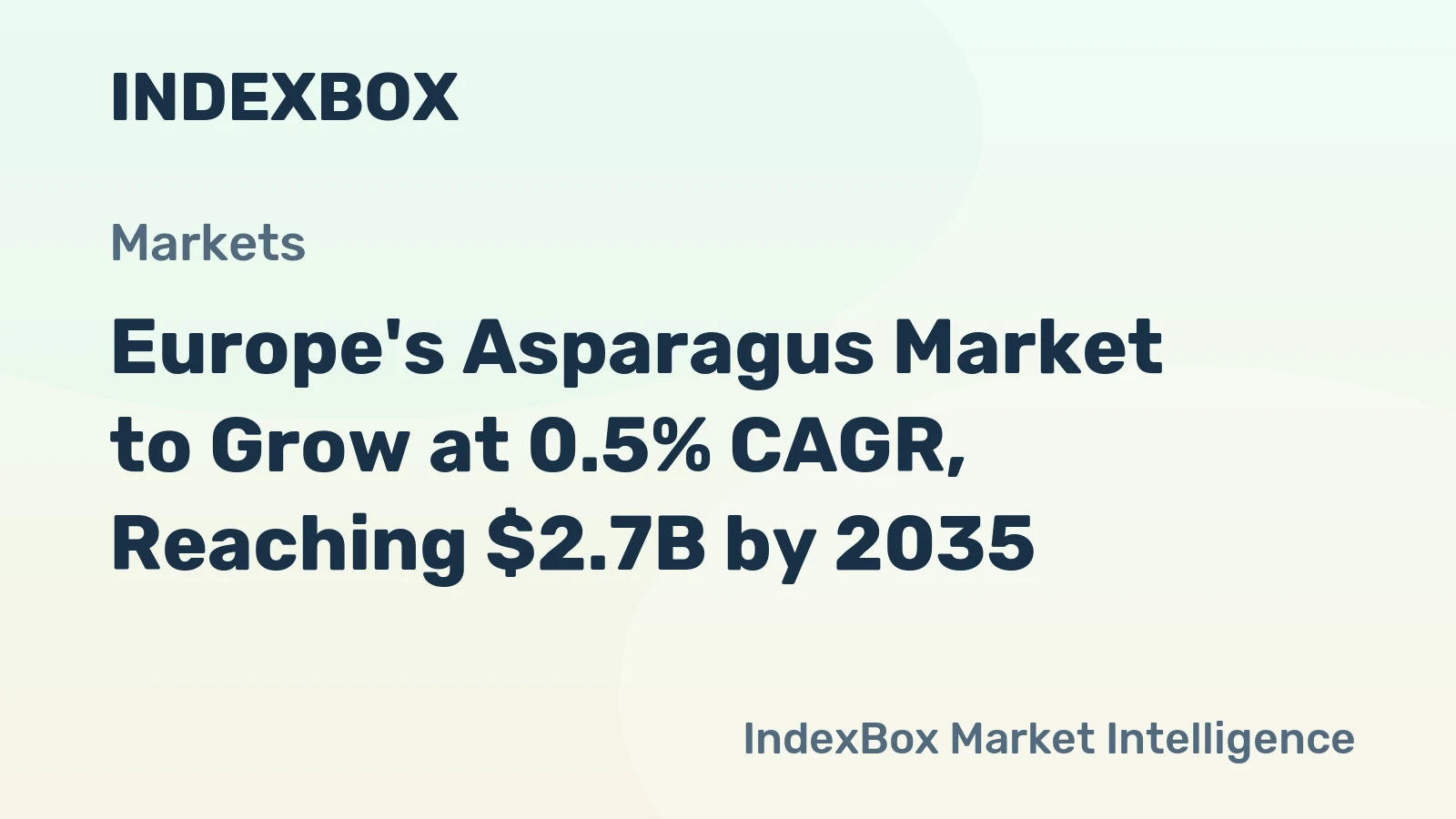 Europe's Asparagus Market to Grow at 0.5% CAGR, Reaching $2.7B by 2035