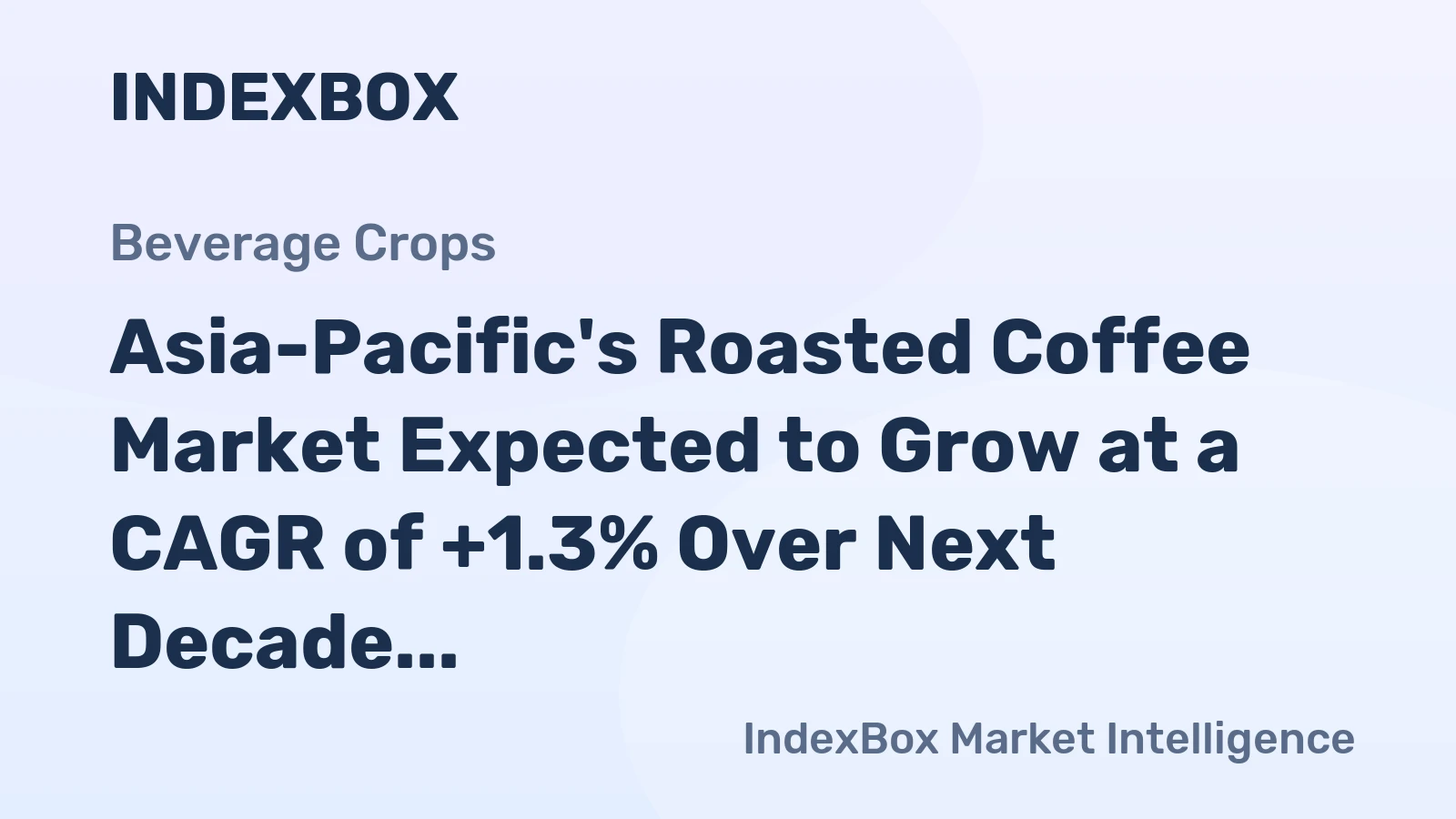 Asia-Pacific's Roasted Coffee Market Expected to Grow at a CAGR of +1.3% Over Next Decade