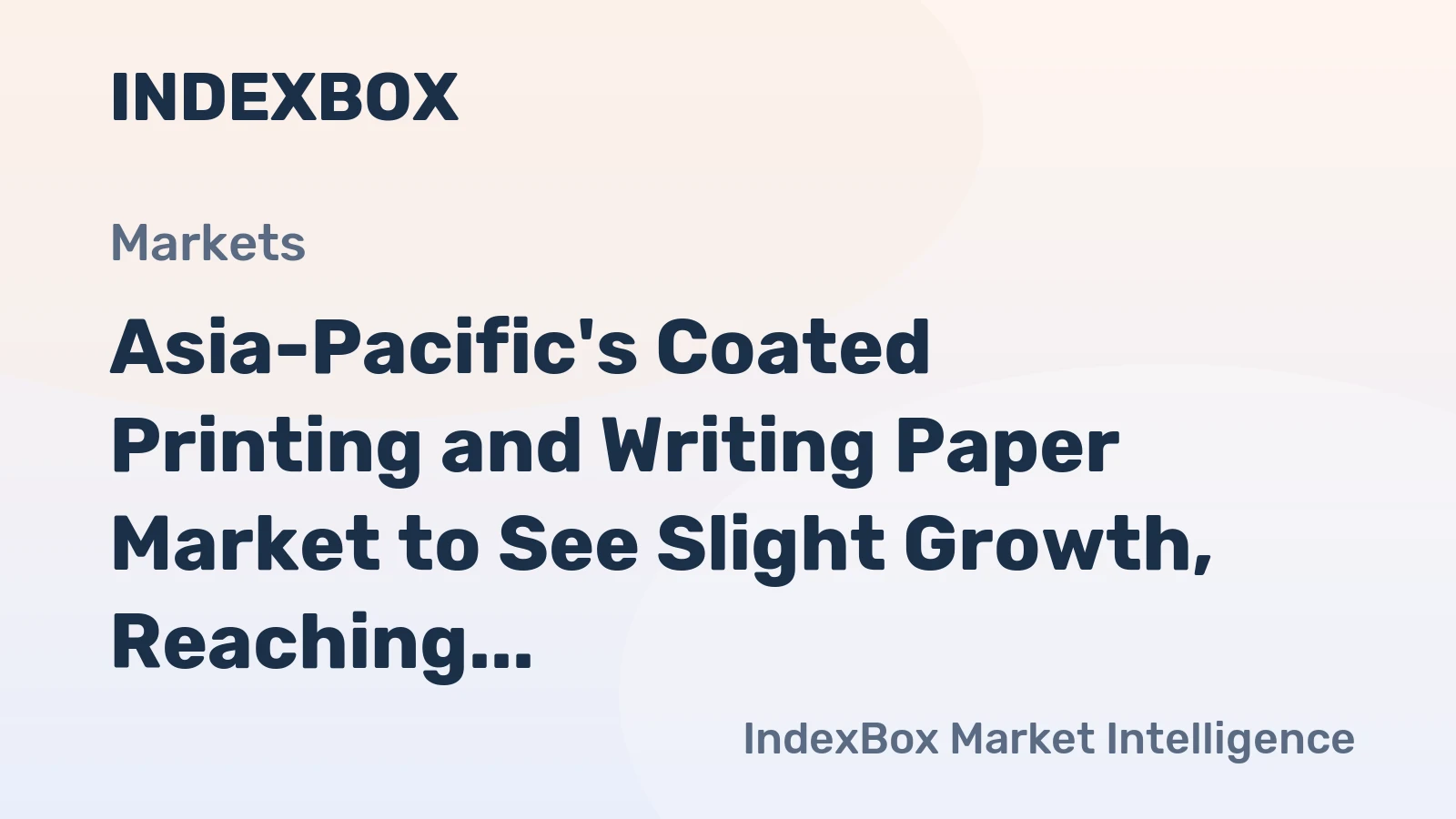Asia-Pacific's Coated Printing and Writing Paper Market to See Slight Growth, Reaching 13M Tons in Volume and $15.2B in Value by 2035