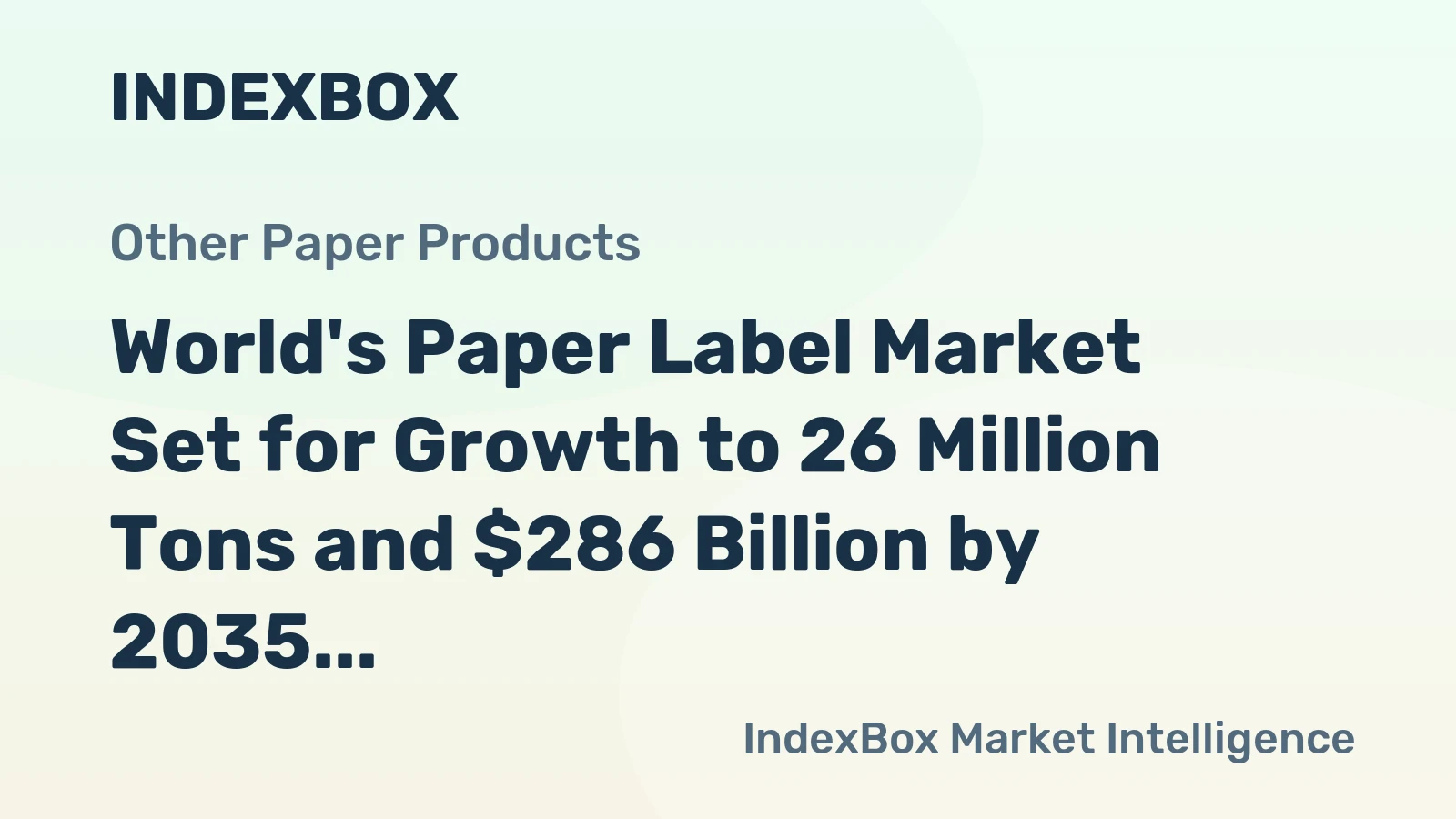 World's Paper Label Market Set for Growth to 26 Million Tons and $286 Billion by 2035