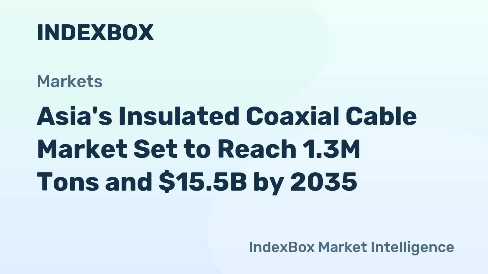 Asia's Insulated Coaxial Cable Market Set to Reach 1.3M Tons and $15.5B by 2035