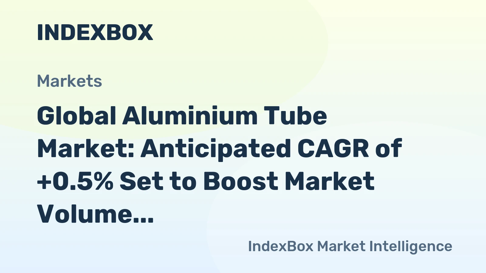 Global Aluminium Tube Market: Anticipated CAGR of +0.5% Set to Boost Market Volume to 218K Tons by 2035