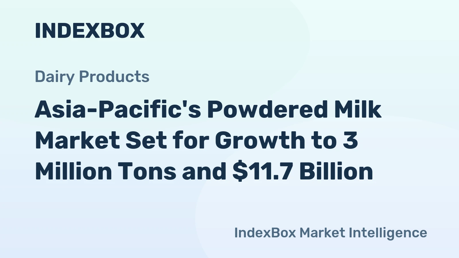 Asia-Pacific's Powdered Milk Market Set for Growth to 3 Million Tons and $11.7 Billion