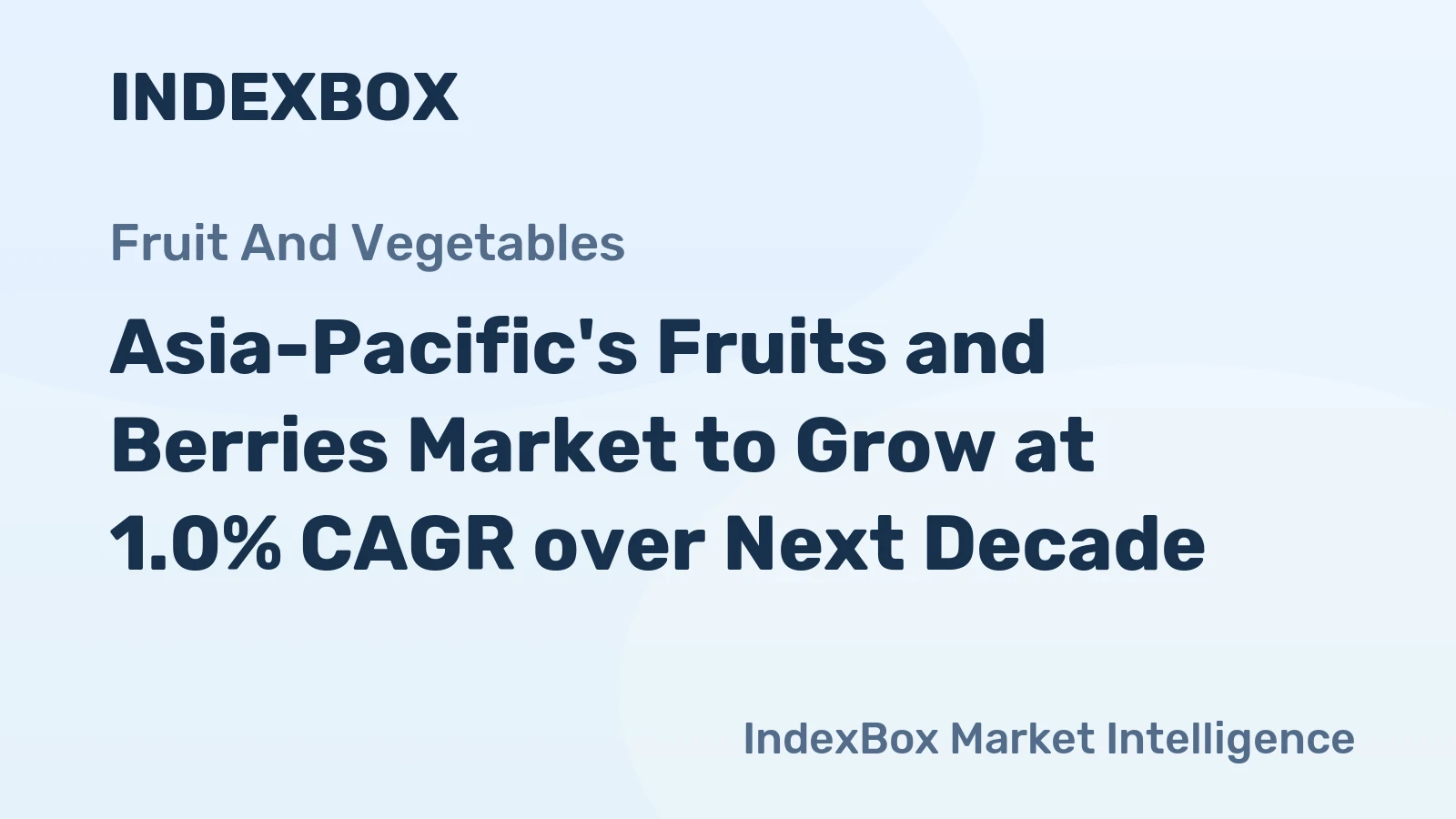 Asia-Pacific's Fruits and Berries Market to Grow at 1.0% CAGR over Next Decade