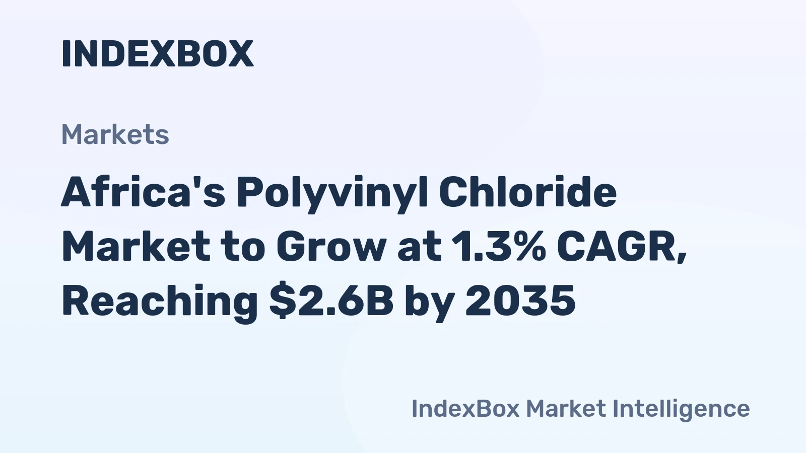 Africa's Polyvinyl Chloride Market to Grow at 1.3% CAGR, Reaching $2.6B by 2035