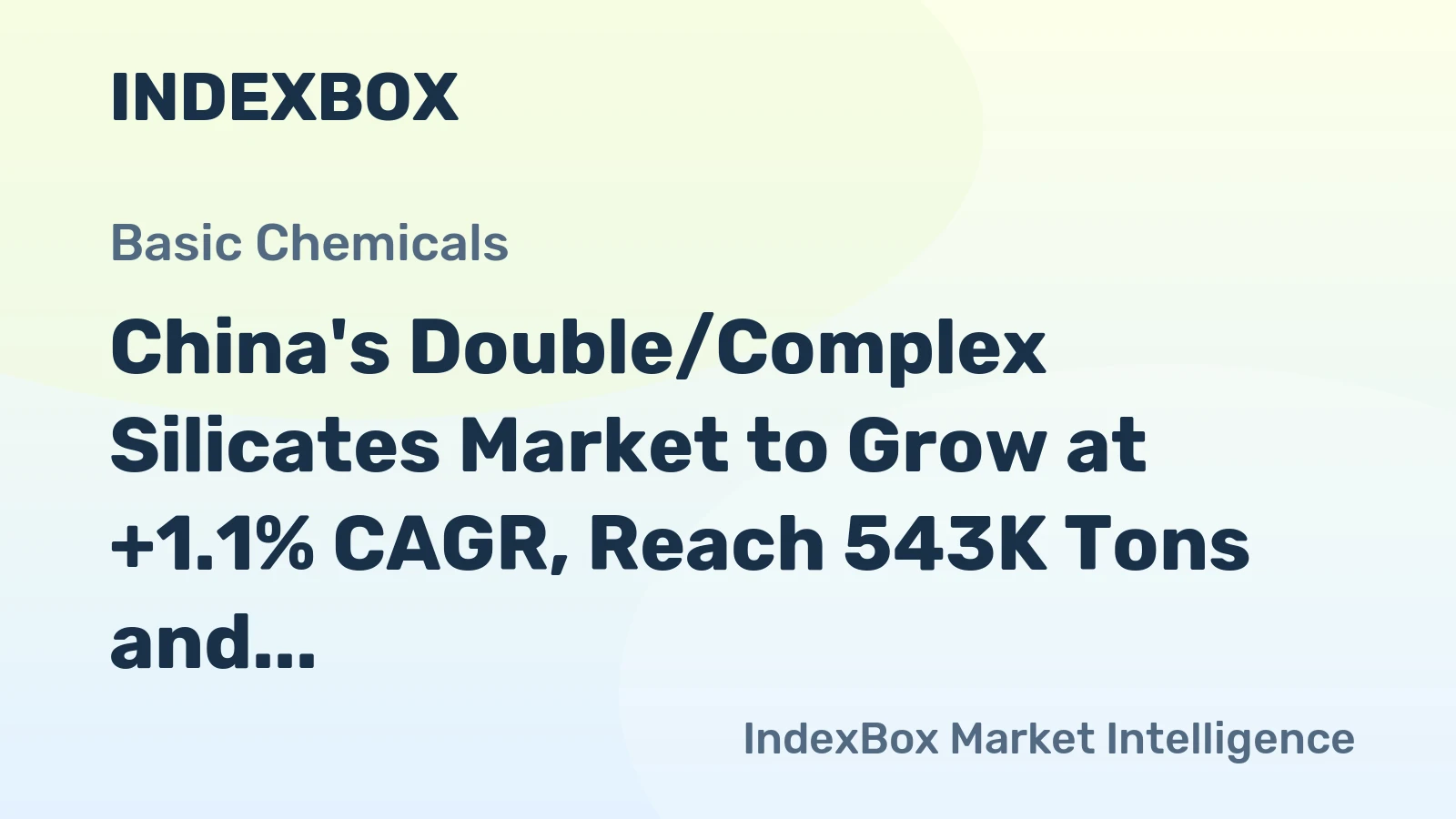 China's Double/Complex Silicates Market to Grow at +1.1% CAGR, Reach 543K Tons and $1.3B by 2035
