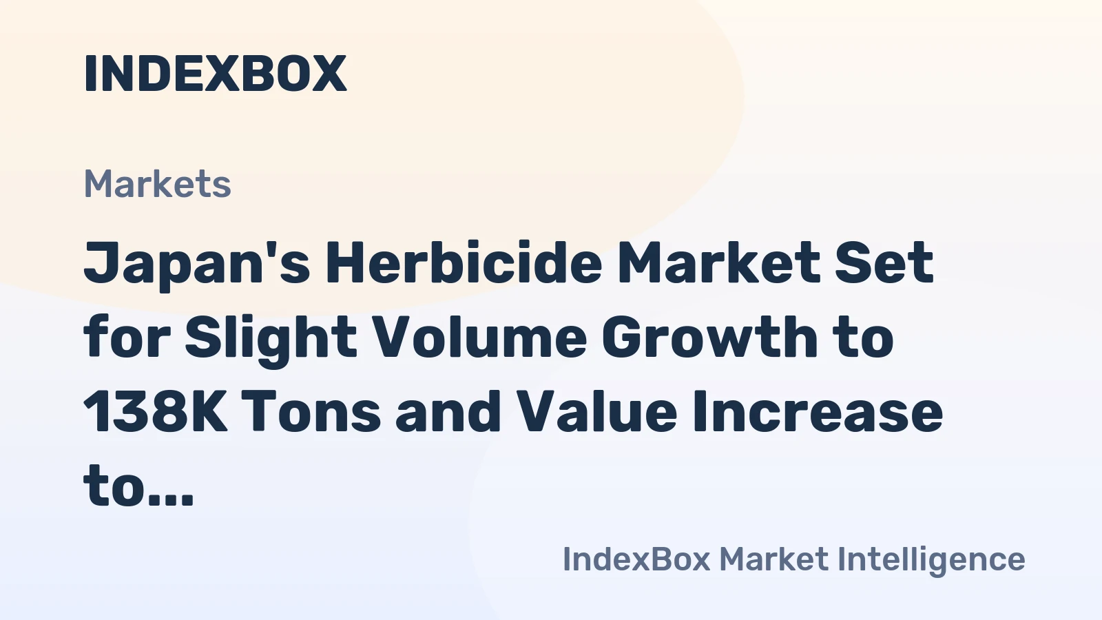 Japan's Herbicide Market Set for Slight Volume Growth to 138K Tons and Value Increase to $4.8B by 2035