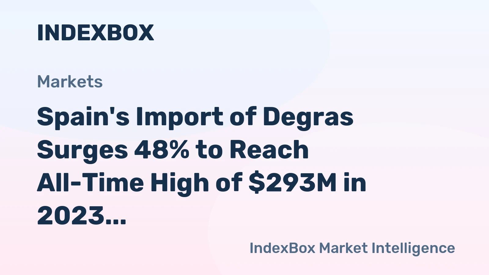 Spain's Import of Degras Surges 48% to Reach All-Time High of $293M in 2023