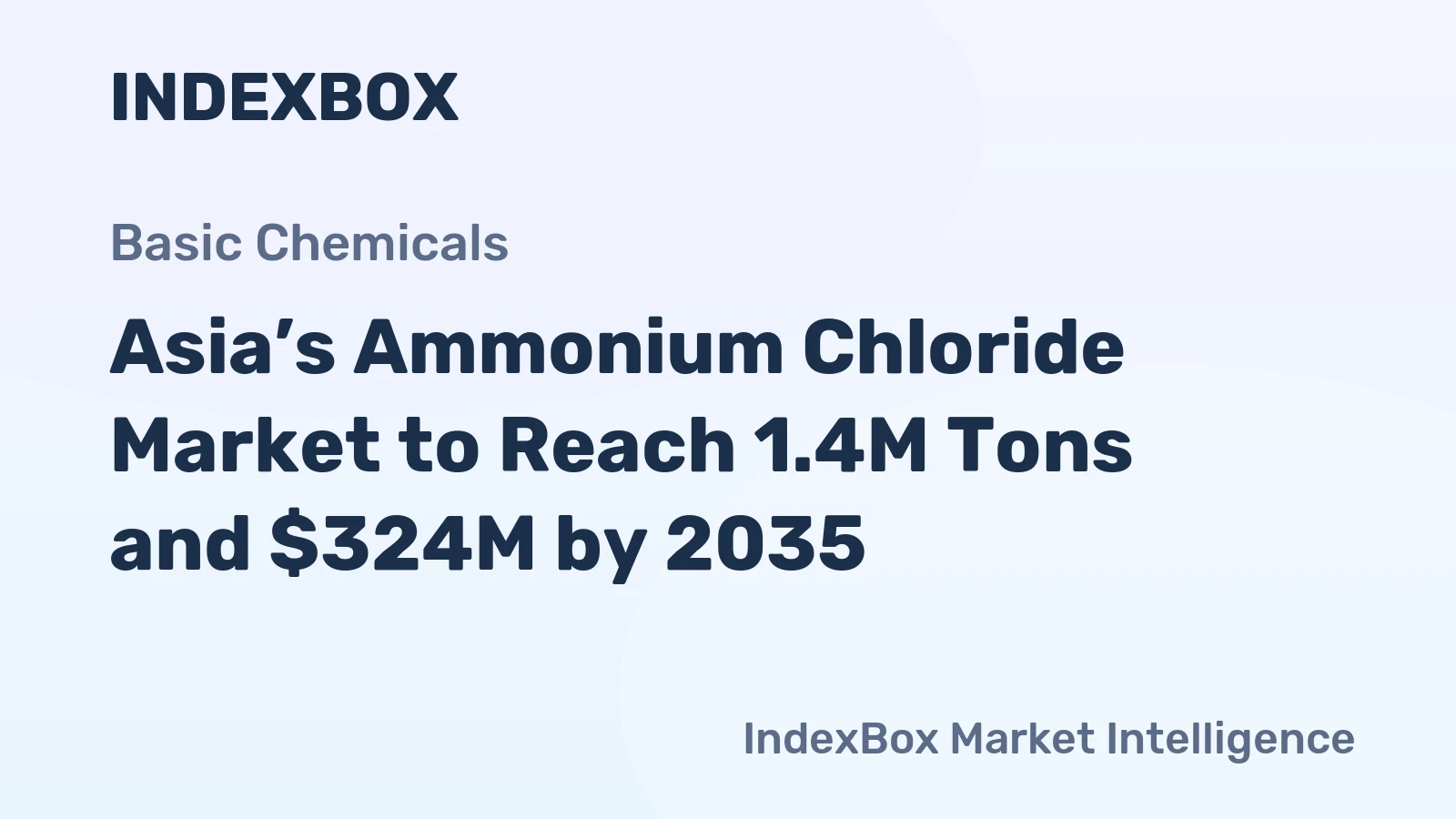 Asia’s Ammonium Chloride Market to Reach 1.4M Tons and $324M by 2035