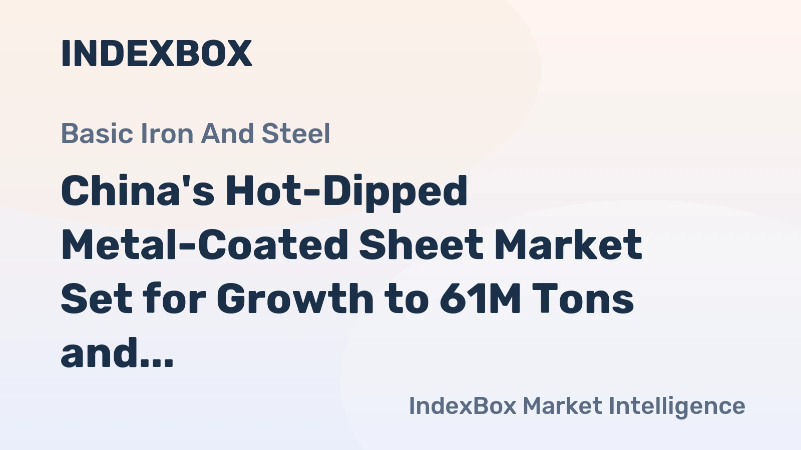 China's Hot-Dipped Metal-Coated Sheet Market Set for Growth to 61M Tons and $46.7B