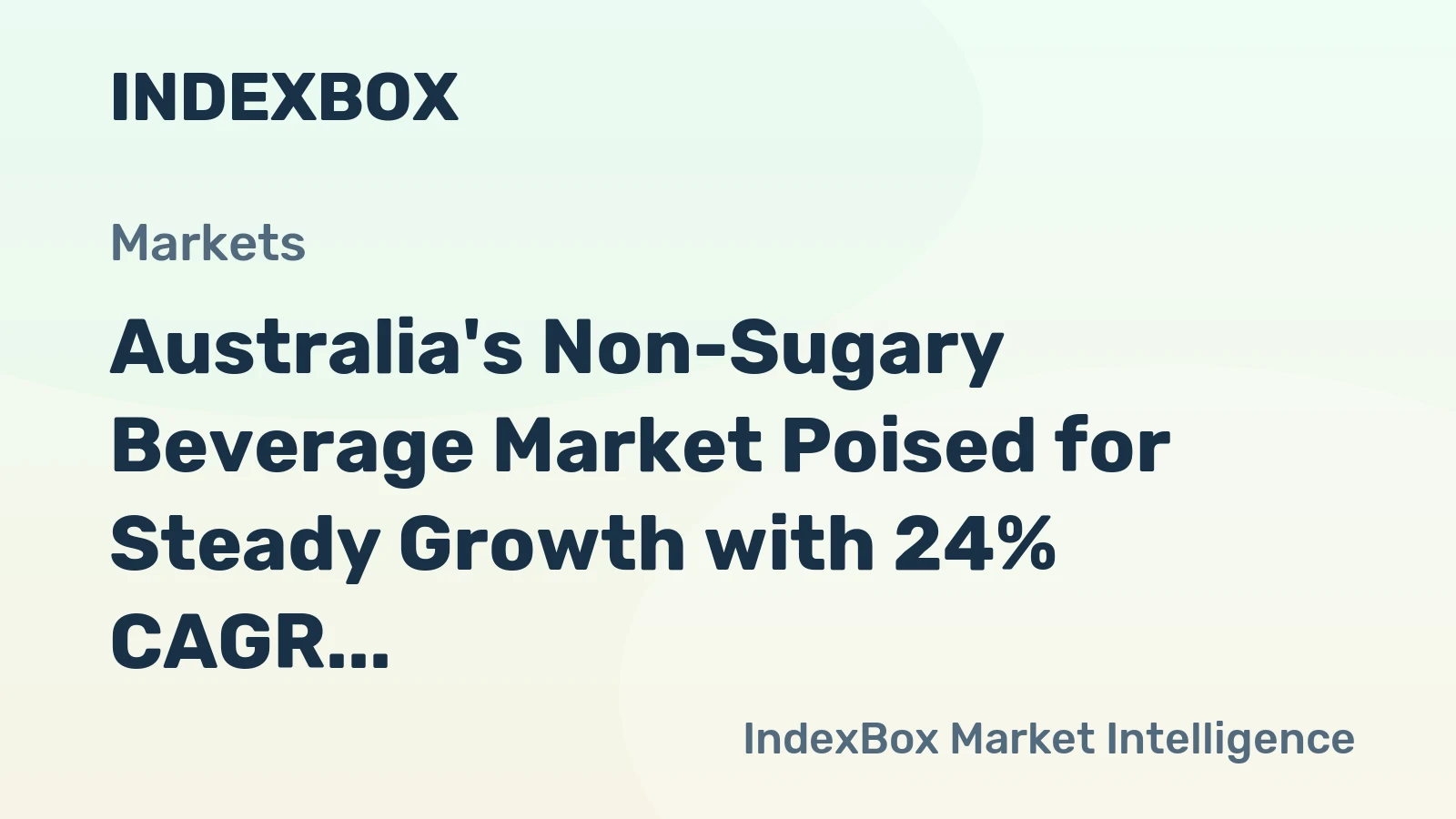Australia's Non-Sugary Beverage Market Poised for Steady Growth with 24% CAGR Through 2035