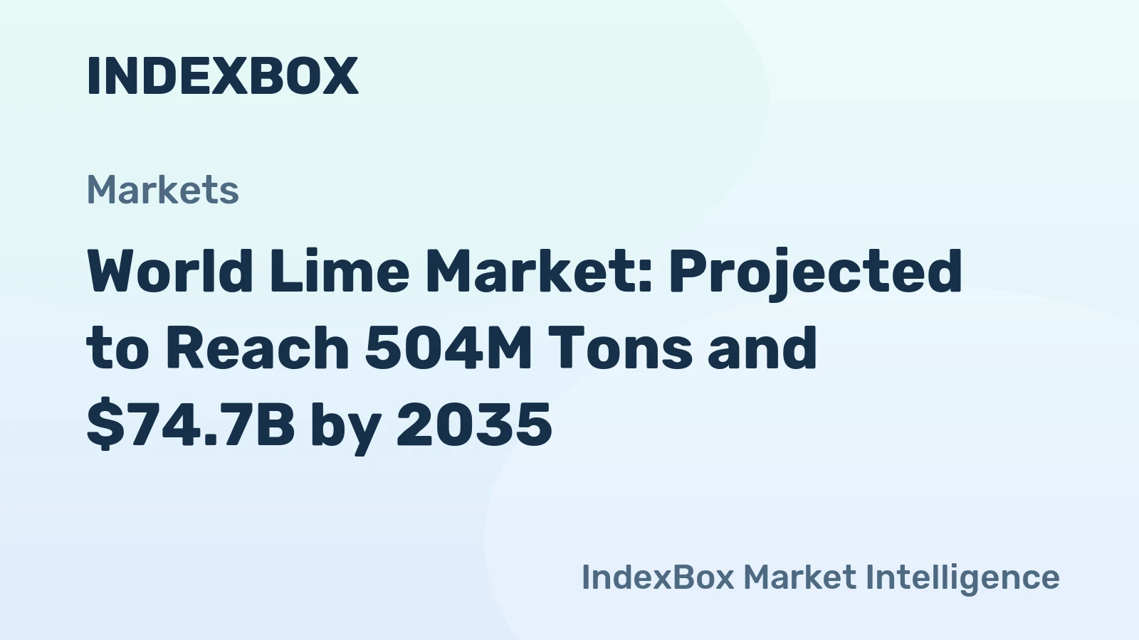 World Lime Market: Projected to Reach 504M Tons and $74.7B by 2035