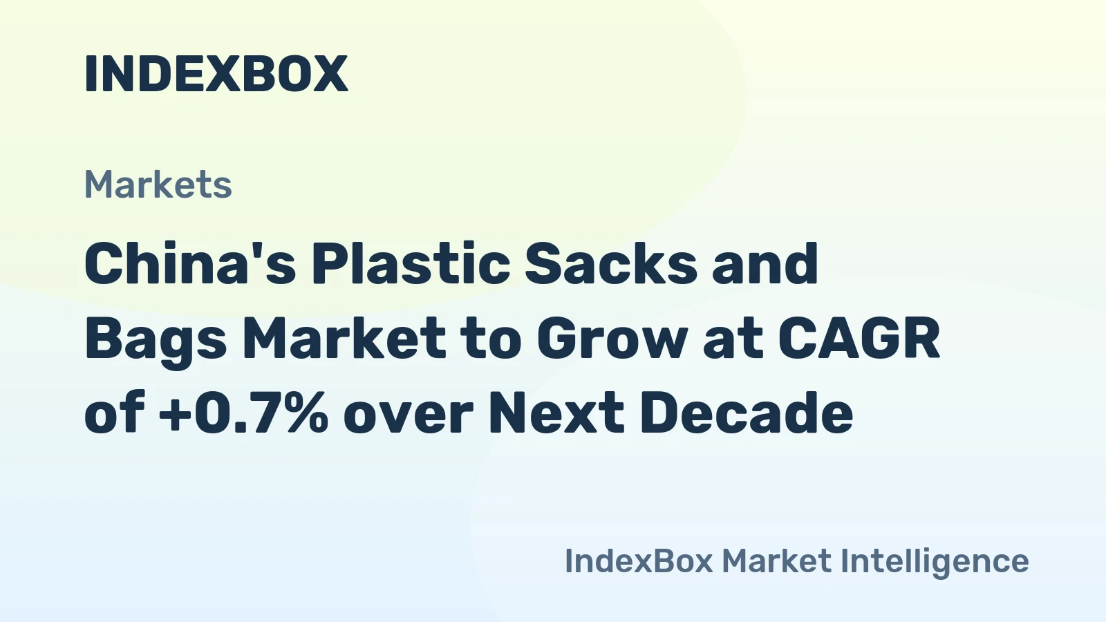 China's Plastic Sacks and Bags Market to Grow at CAGR of +0.7% over Next Decade
