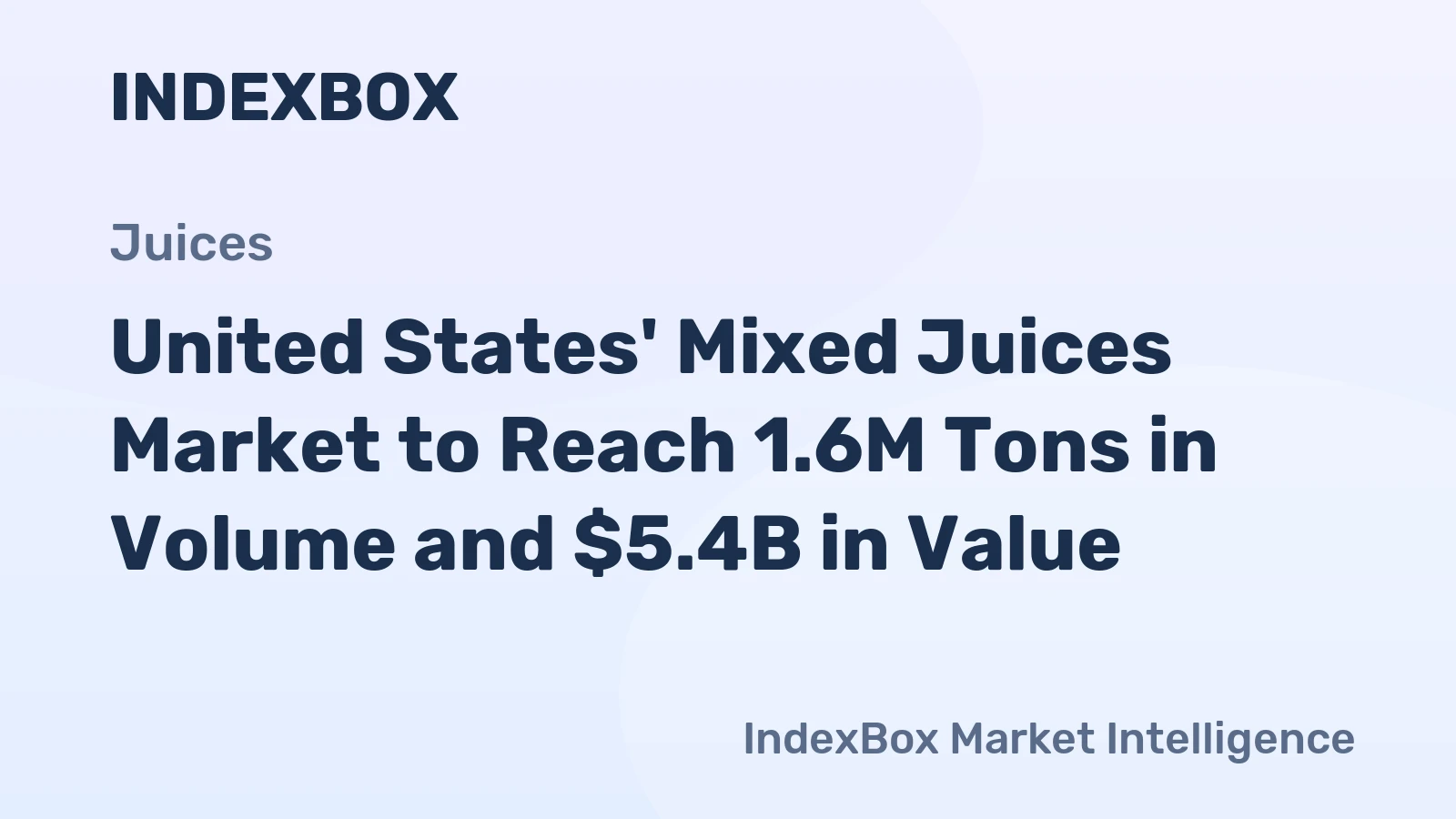 United States' Mixed Juices Market to Reach 1.6M Tons in Volume and $5.4B in Value