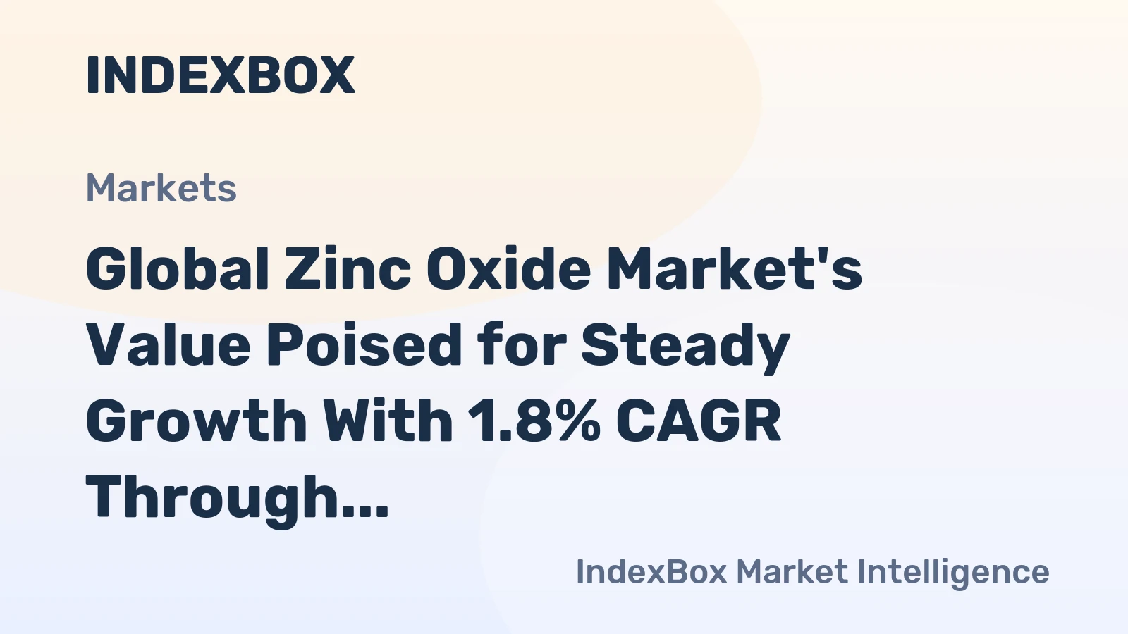 Global Zinc Oxide Market's Value Poised for Steady Growth With 1.8% CAGR Through 2035