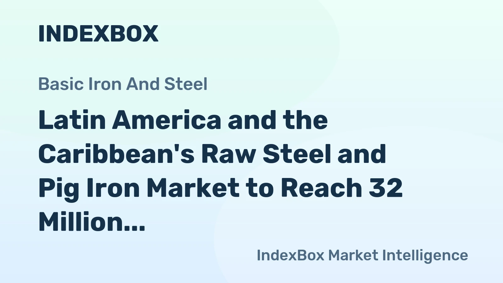 Latin America and the Caribbean's Raw Steel and Pig Iron Market to Reach 32 Million Tons Valued at $17.8 Billion by 2035