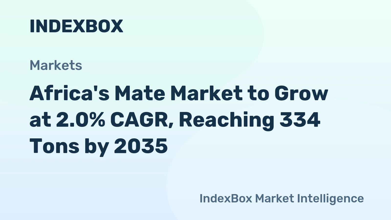 Africa's Mate Market to Grow at 2.0% CAGR, Reaching 334 Tons by 2035