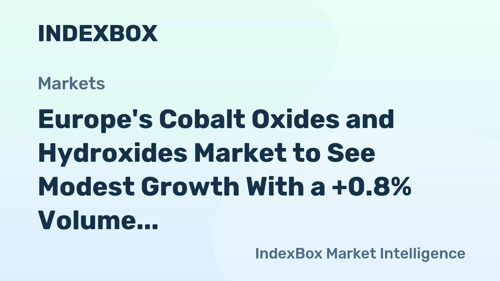 Europe's Cobalt Oxides and Hydroxides Market to See Modest Growth With a +0.8% Volume CAGR Through 2035