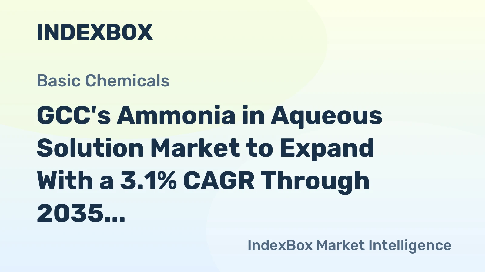 GCC's Ammonia in Aqueous Solution Market to Expand With a 3.1% CAGR Through 2035