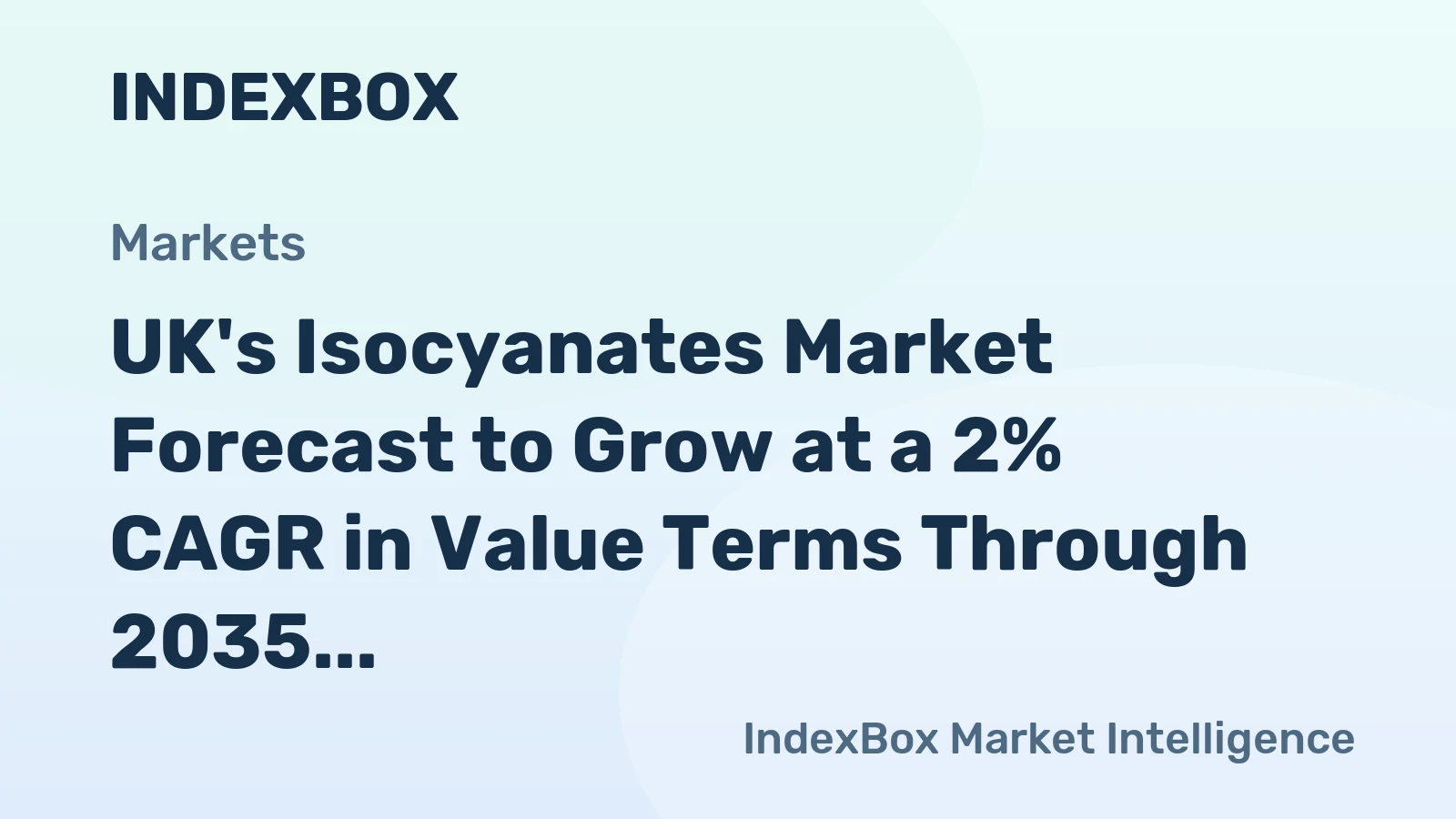 UK's Isocyanates Market Forecast to Grow at a 2% CAGR in Value Terms Through 2035