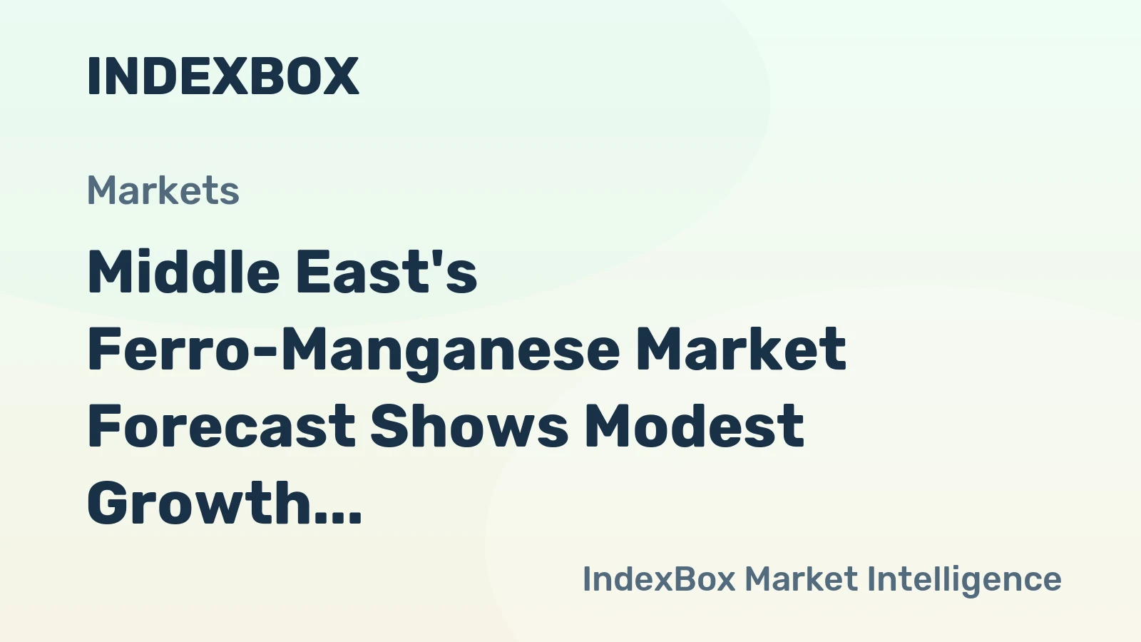 Middle East's Ferro-Manganese Market Forecast Shows Modest Growth With 23% Value CAGR Through 2035
