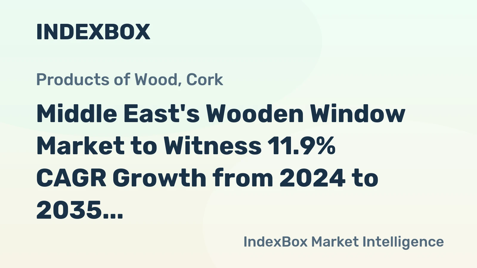 Middle East's Wooden Window Market to Witness 11.9% CAGR Growth from 2024 to 2035, Reaching 6.7M Units