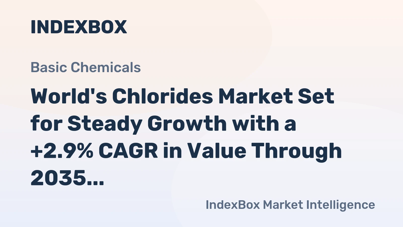 World's Chlorides Market Set for Steady Growth with a +2.9% CAGR in Value Through 2035