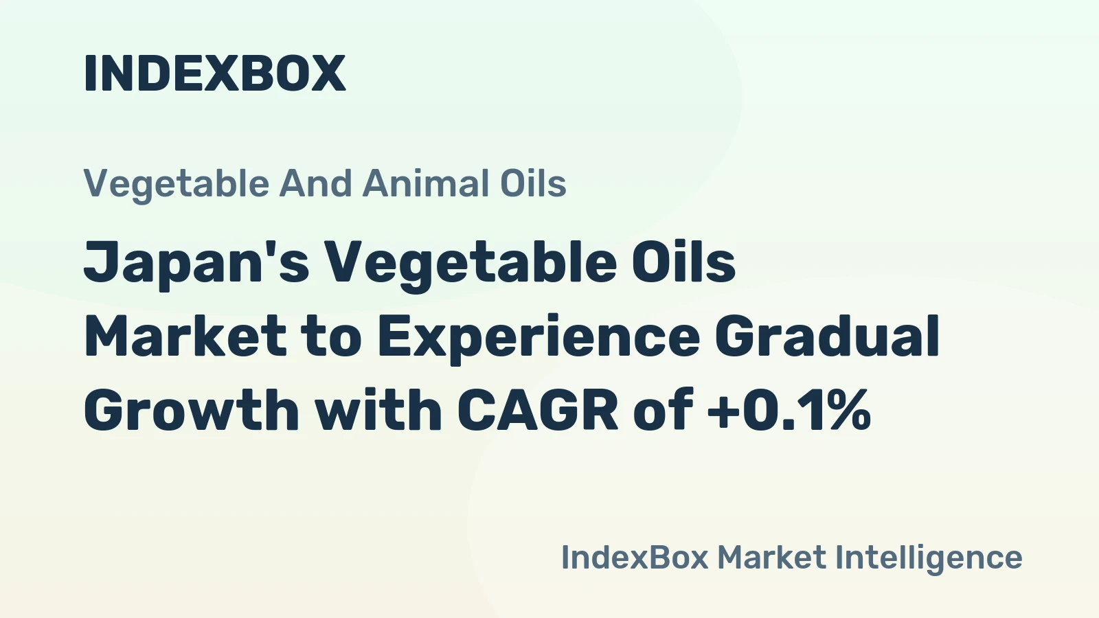 Japan's Vegetable Oils Market to Experience Gradual Growth with CAGR of +0.1%