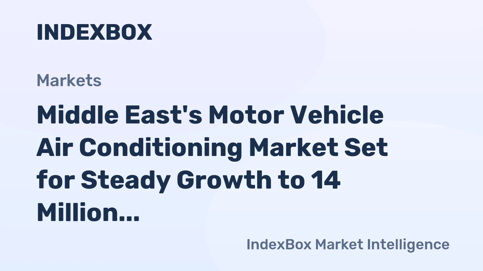 Middle East's Motor Vehicle Air Conditioning Market Set for Steady Growth to 14 Million Units and $4 Billion