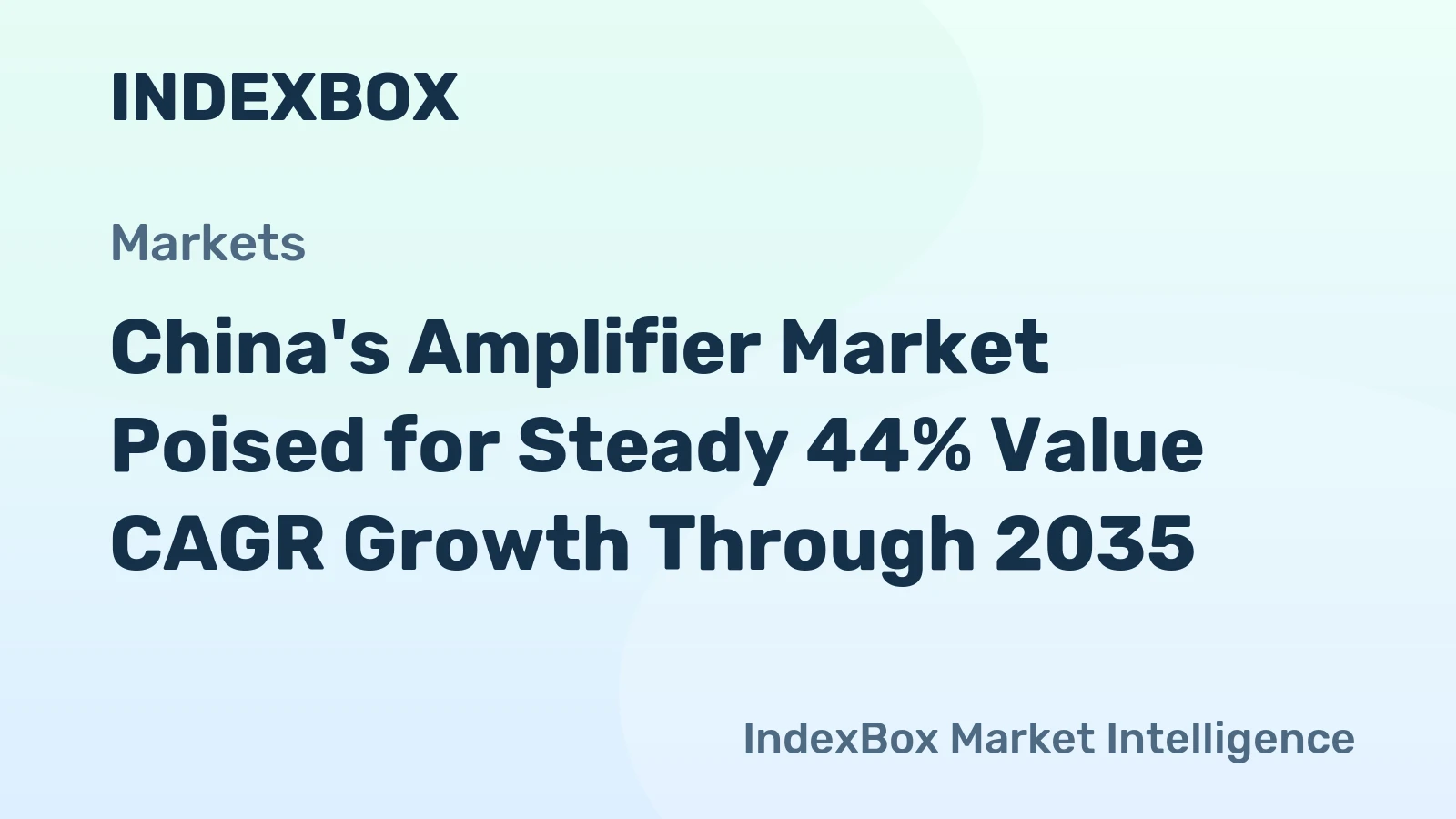 China's Amplifier Market Poised for Steady 44% Value CAGR Growth Through 2035