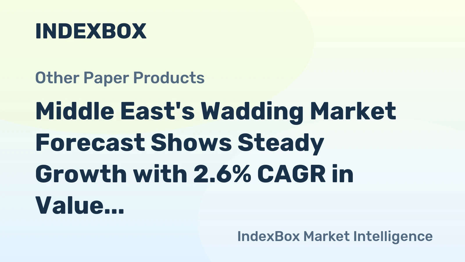 Middle East's Wadding Market Forecast Shows Steady Growth with 2.6% CAGR in Value