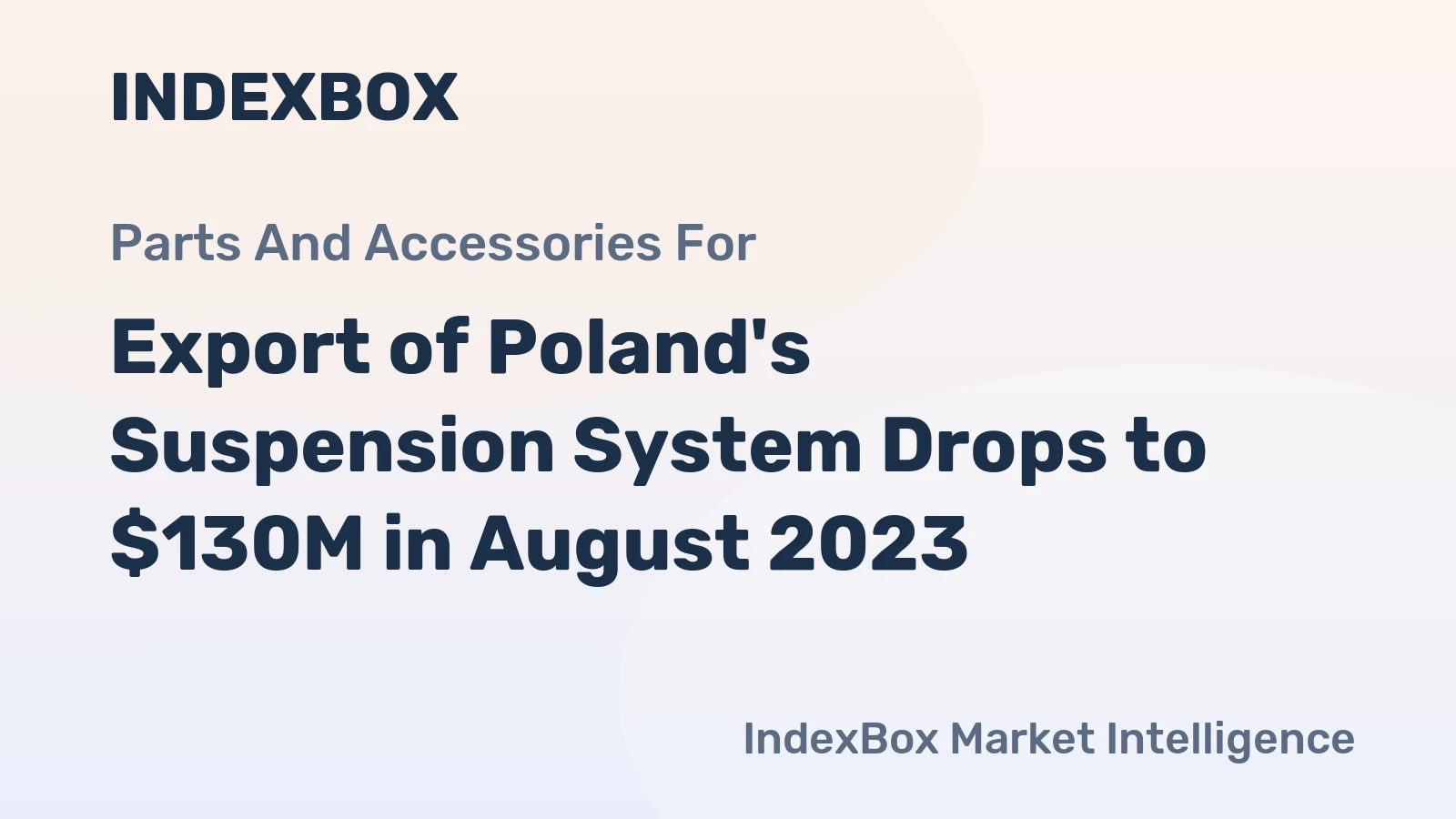 Export of Poland's Suspension System Drops to $130M in August 2023