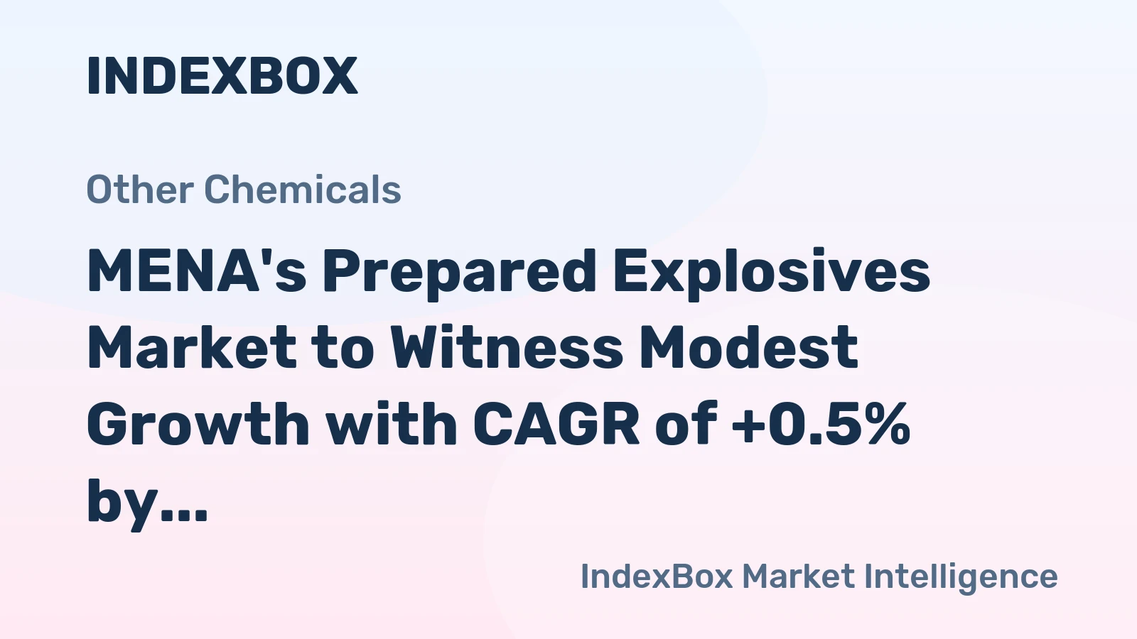MENA's Prepared Explosives Market to Witness Modest Growth with CAGR of +0.5% by 2035