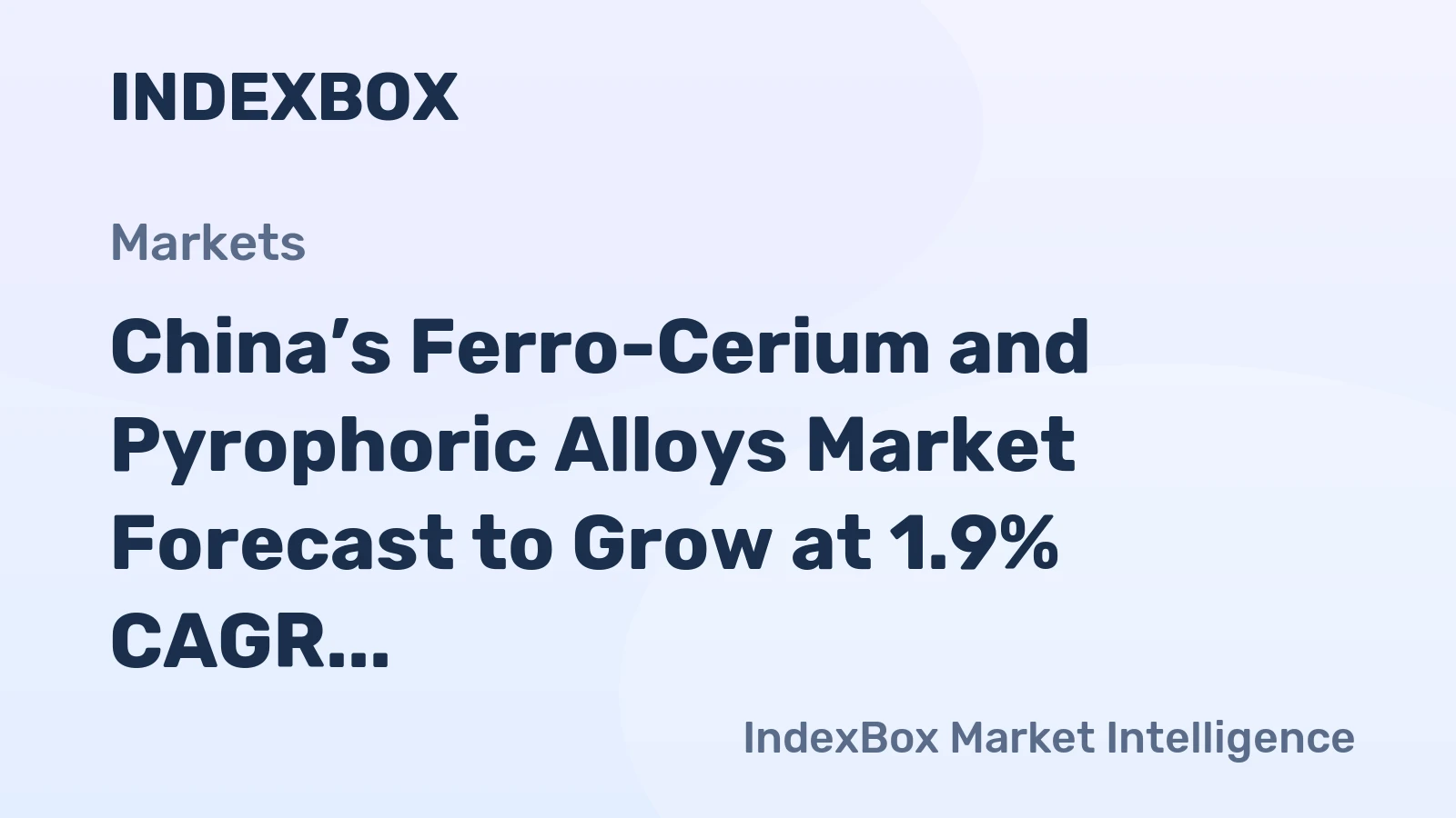 China’s Ferro-Cerium and Pyrophoric Alloys Market Forecast to Grow at 1.9% CAGR Through 2035