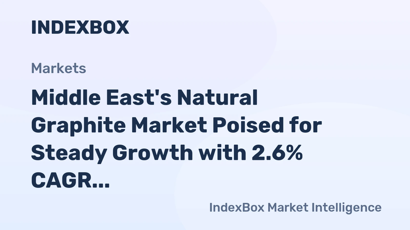 Middle East's Natural Graphite Market Poised for Steady Growth with 2.6% CAGR in Value