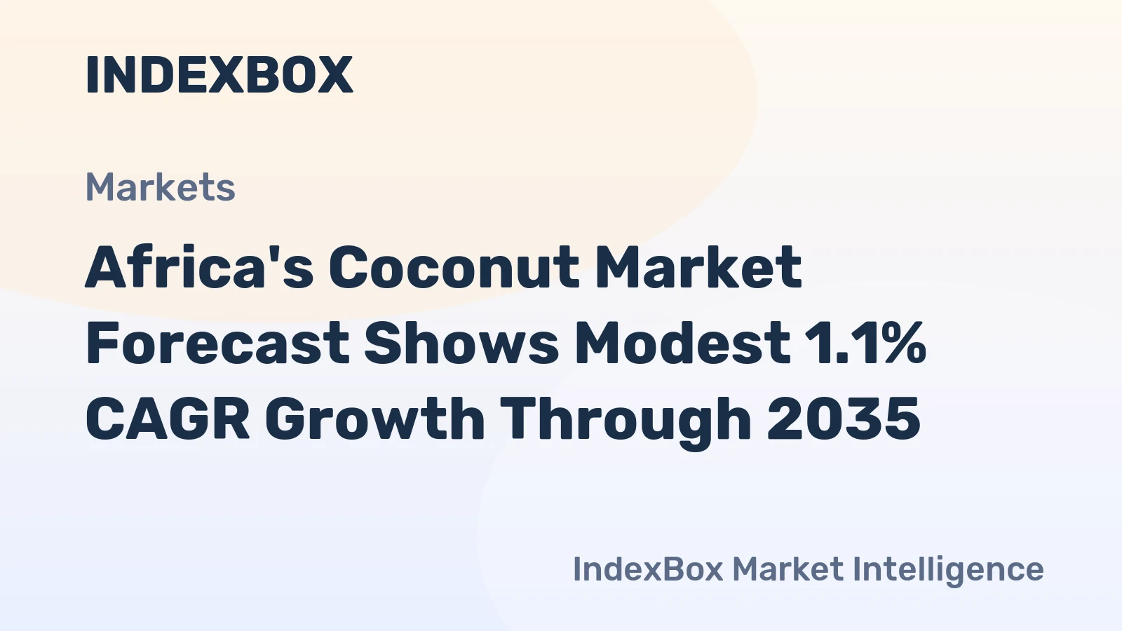 Africa's Coconut Market Forecast Shows Modest 1.1% CAGR Growth Through 2035