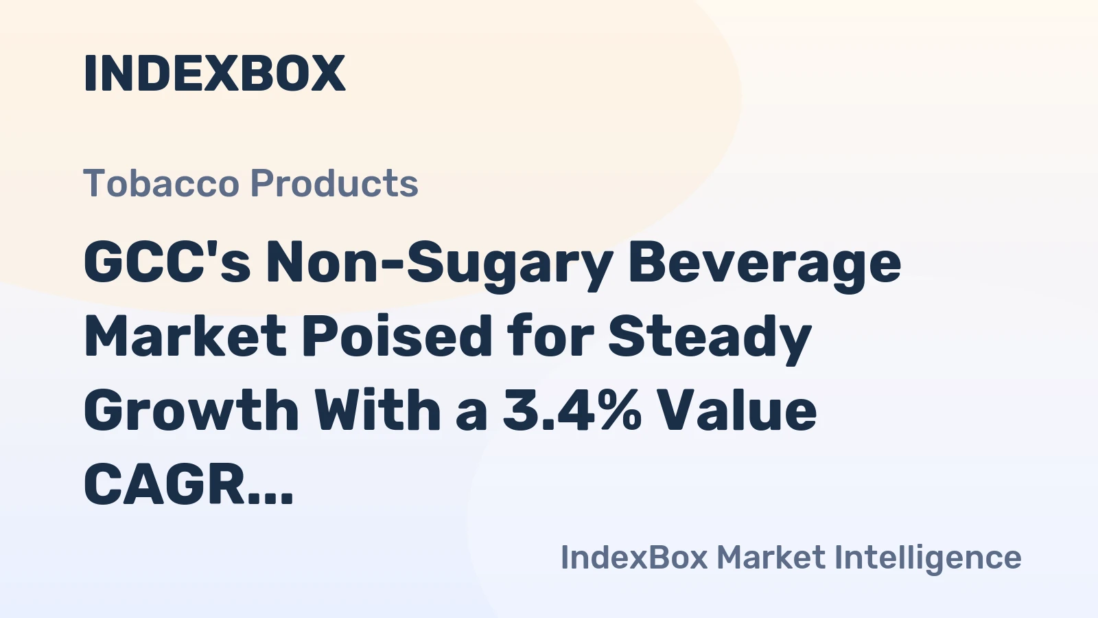 GCC's Non-Sugary Beverage Market Poised for Steady Growth With a 3.4% Value CAGR