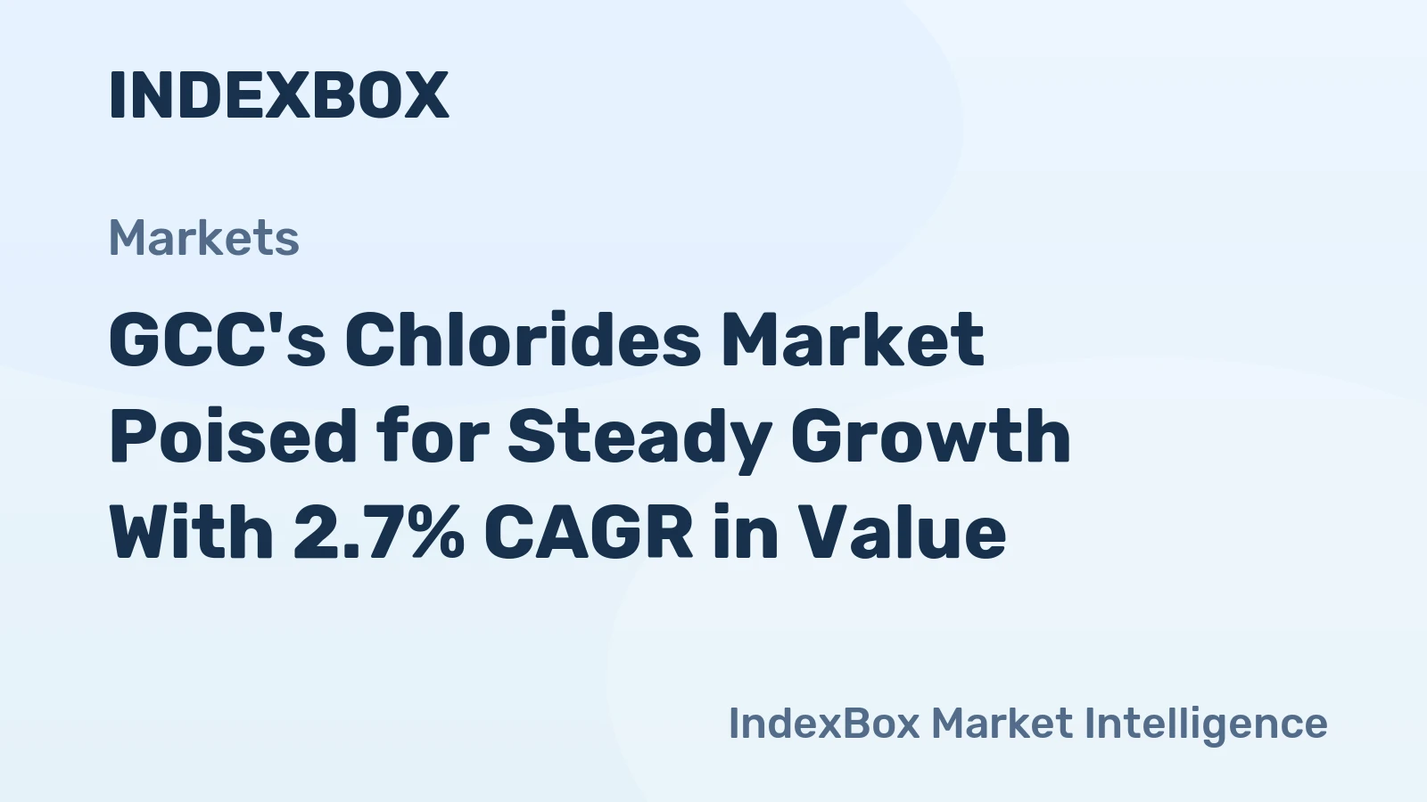 GCC's Chlorides Market Poised for Steady Growth With 2.7% CAGR in Value