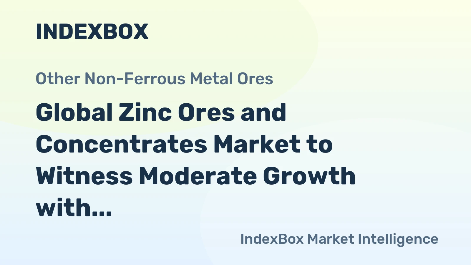 Global Zinc Ores and Concentrates Market to Witness Moderate Growth with 1.6% CAGR Through 2035
