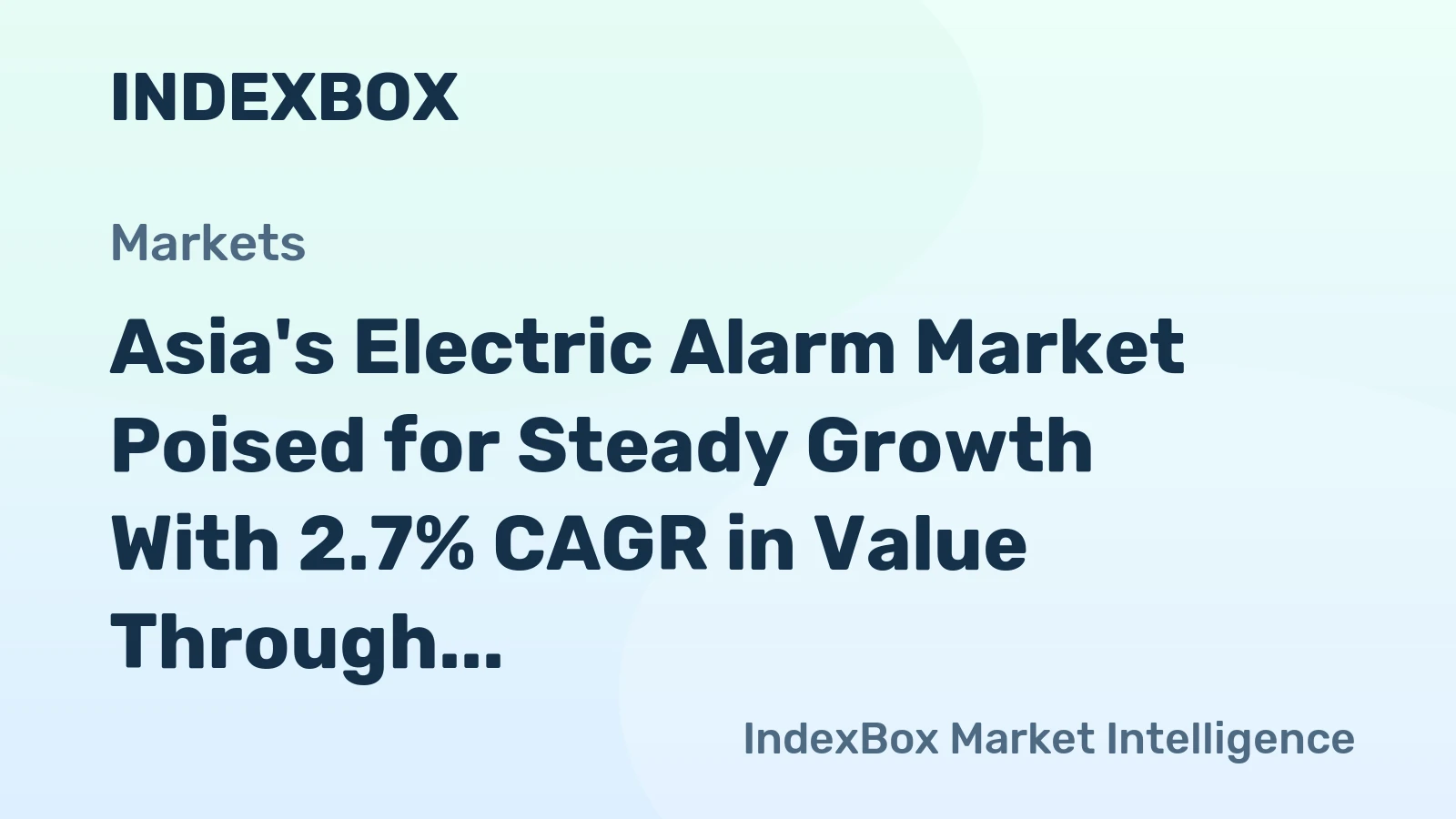Asia's Electric Alarm Market Poised for Steady Growth With 2.7% CAGR in Value Through 2035