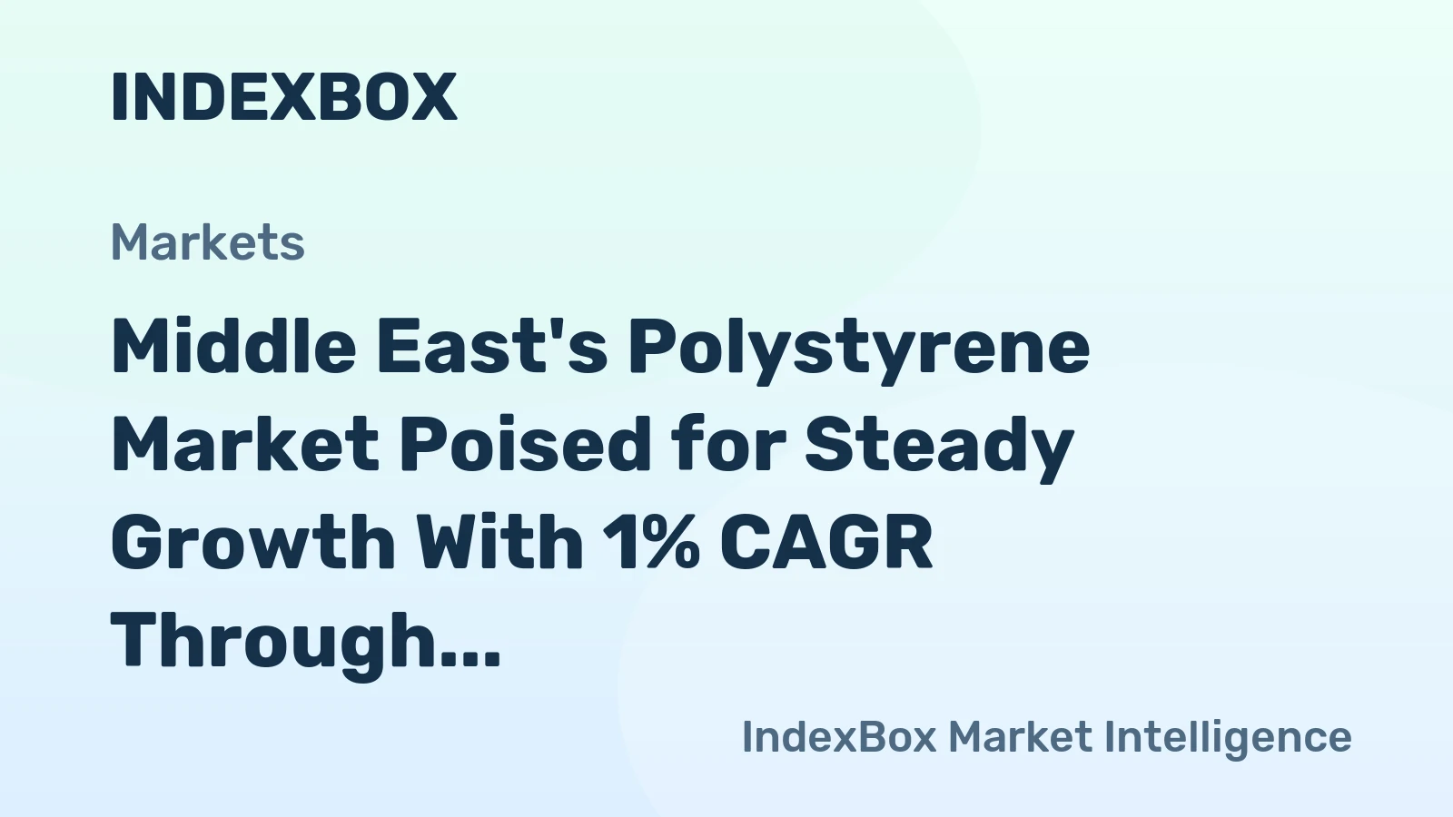 Middle East's Polystyrene Market Poised for Steady Growth With 1% CAGR Through 2035