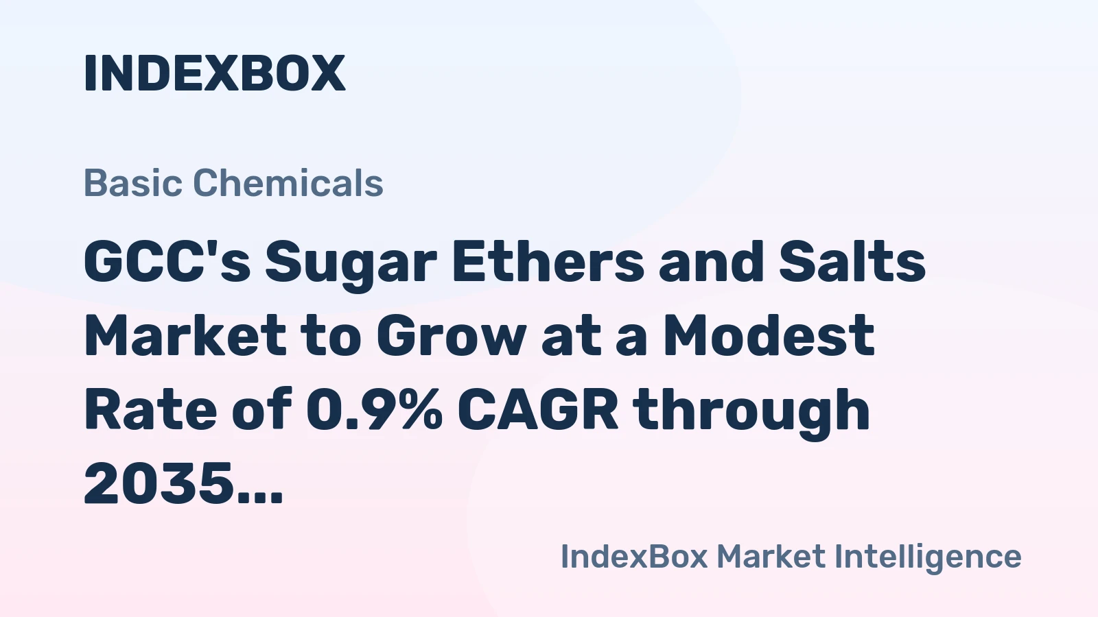 GCC's Sugar Ethers and Salts Market to Grow at a Modest Rate of 0.9% CAGR through 2035