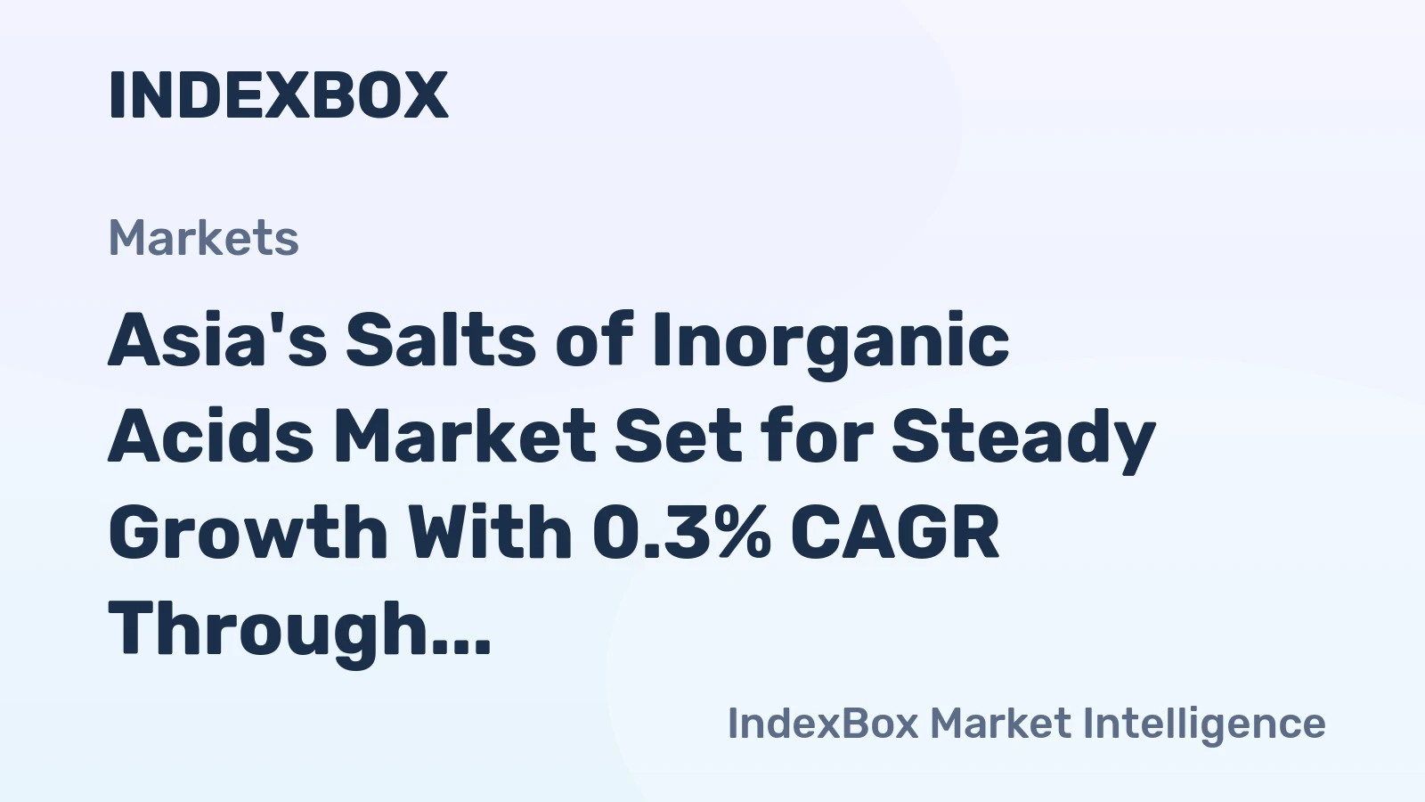 Asia's Salts of Inorganic Acids Market Set for Steady Growth With 0.3% CAGR Through 2035
