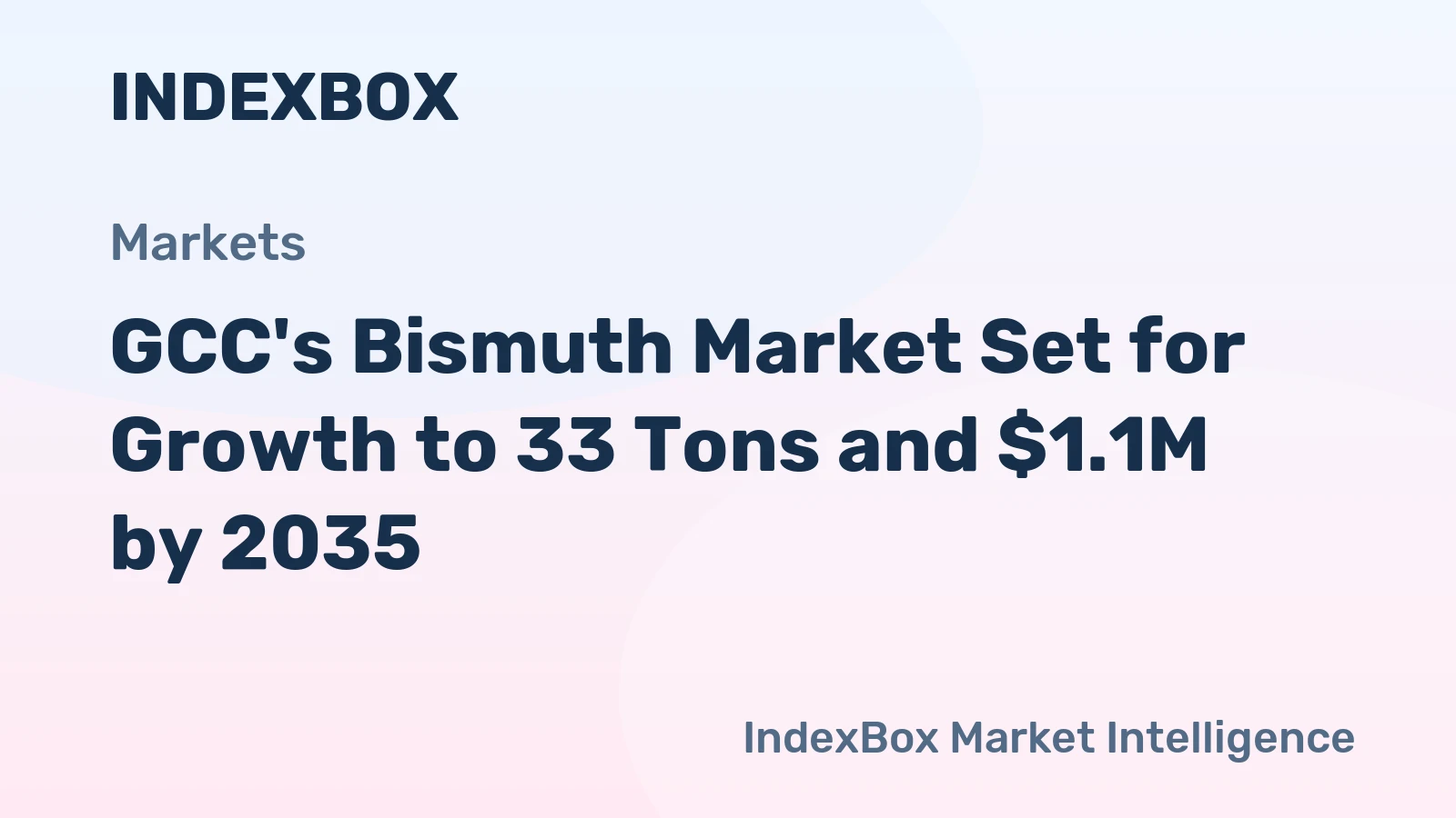 GCC's Bismuth Market Set for Growth to 33 Tons and $1.1M by 2035