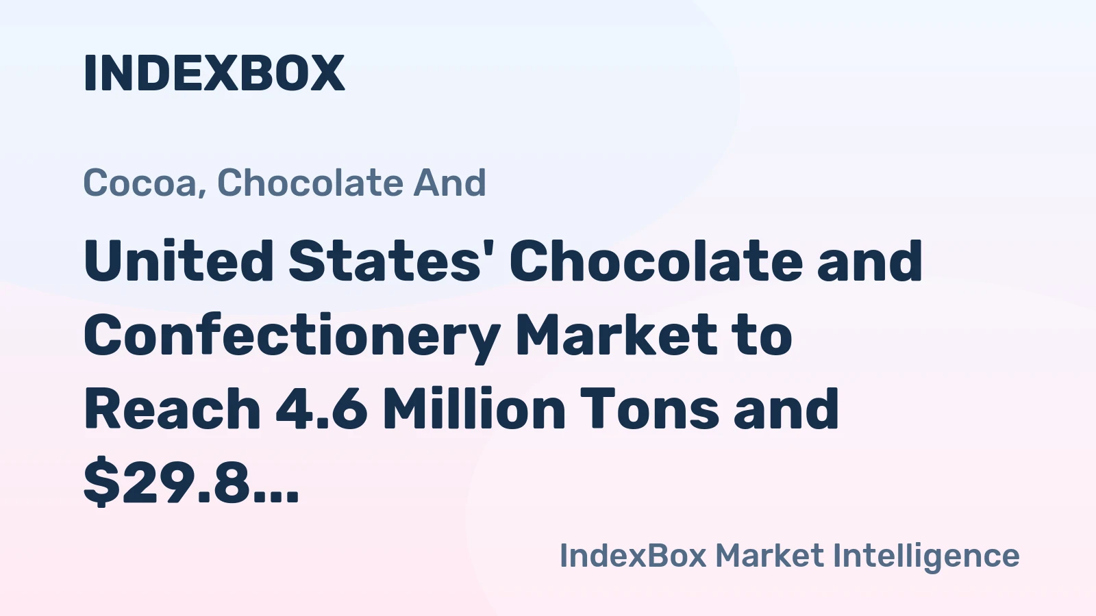 United States' Chocolate and Confectionery Market to Reach 4.6 Million Tons and $29.8 Billion